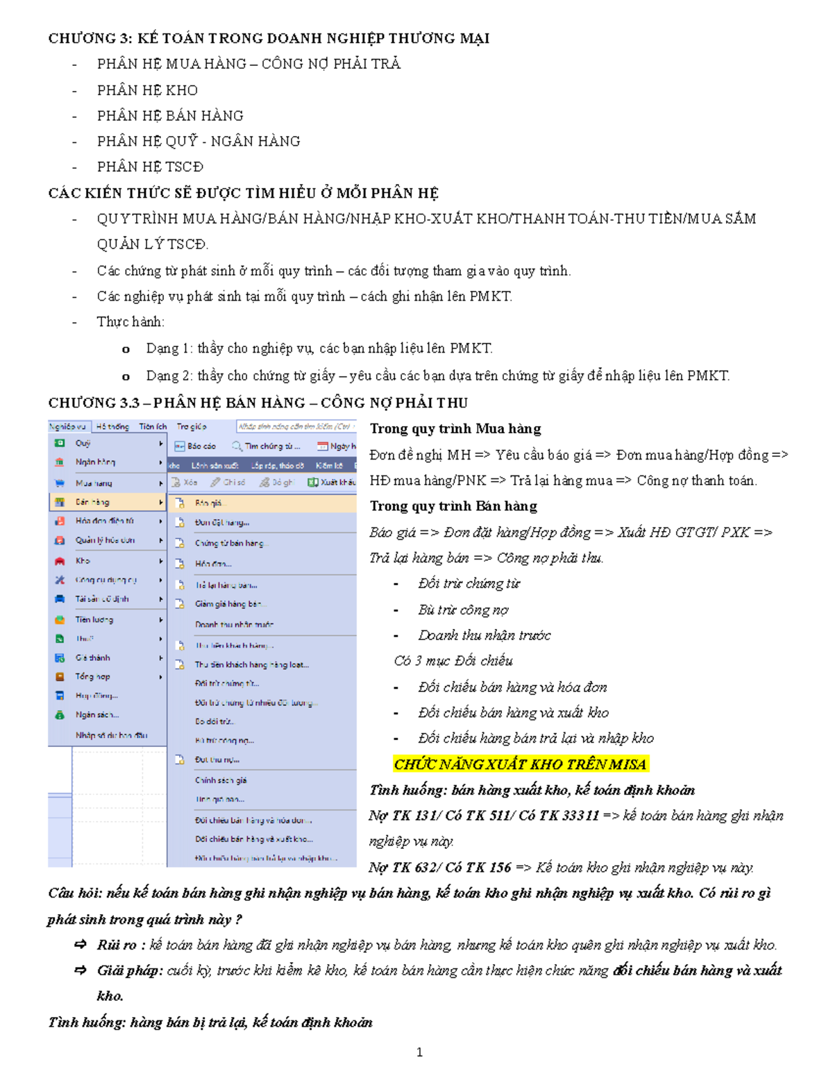 BG C3 Phan he Ban hang - bai on - CHƯƠNG 3: KẾ TOÁN TRONG DOANH NGHIỆP ...
