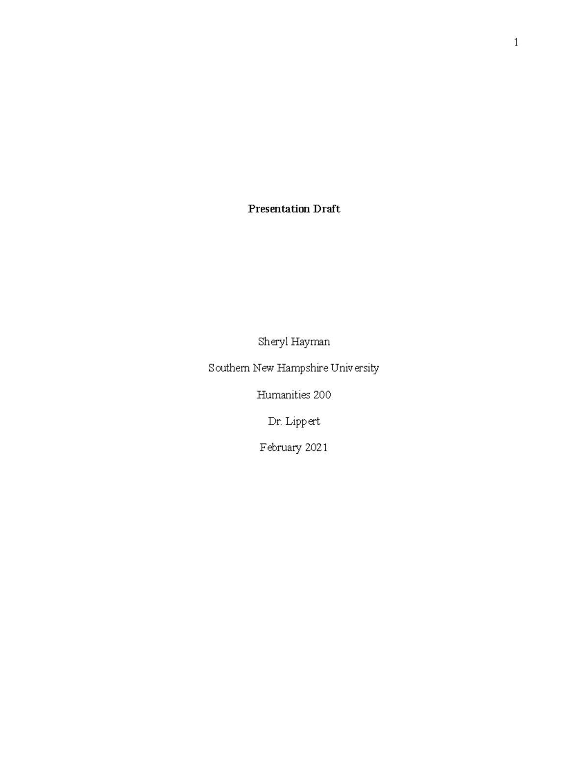 Presentation Draft - Presentation Draft Sheryl Hayman Southern New ...