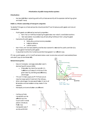 Transport Economics - Lecture notes All Lectures - Transport Economics ...