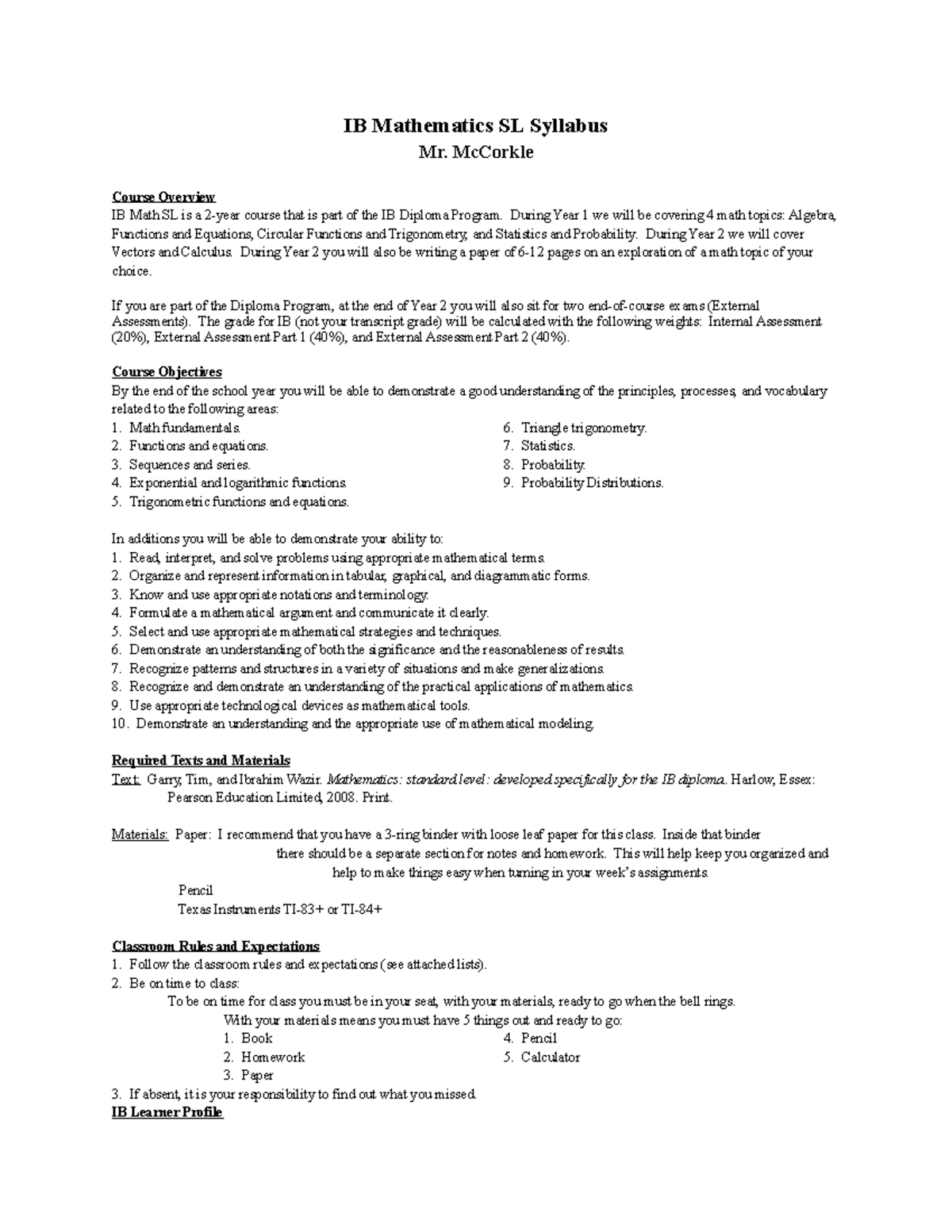 IB Mathematics SL Syllabus 2014-2015 - IB Mathematics SL Syllabus Mr ...