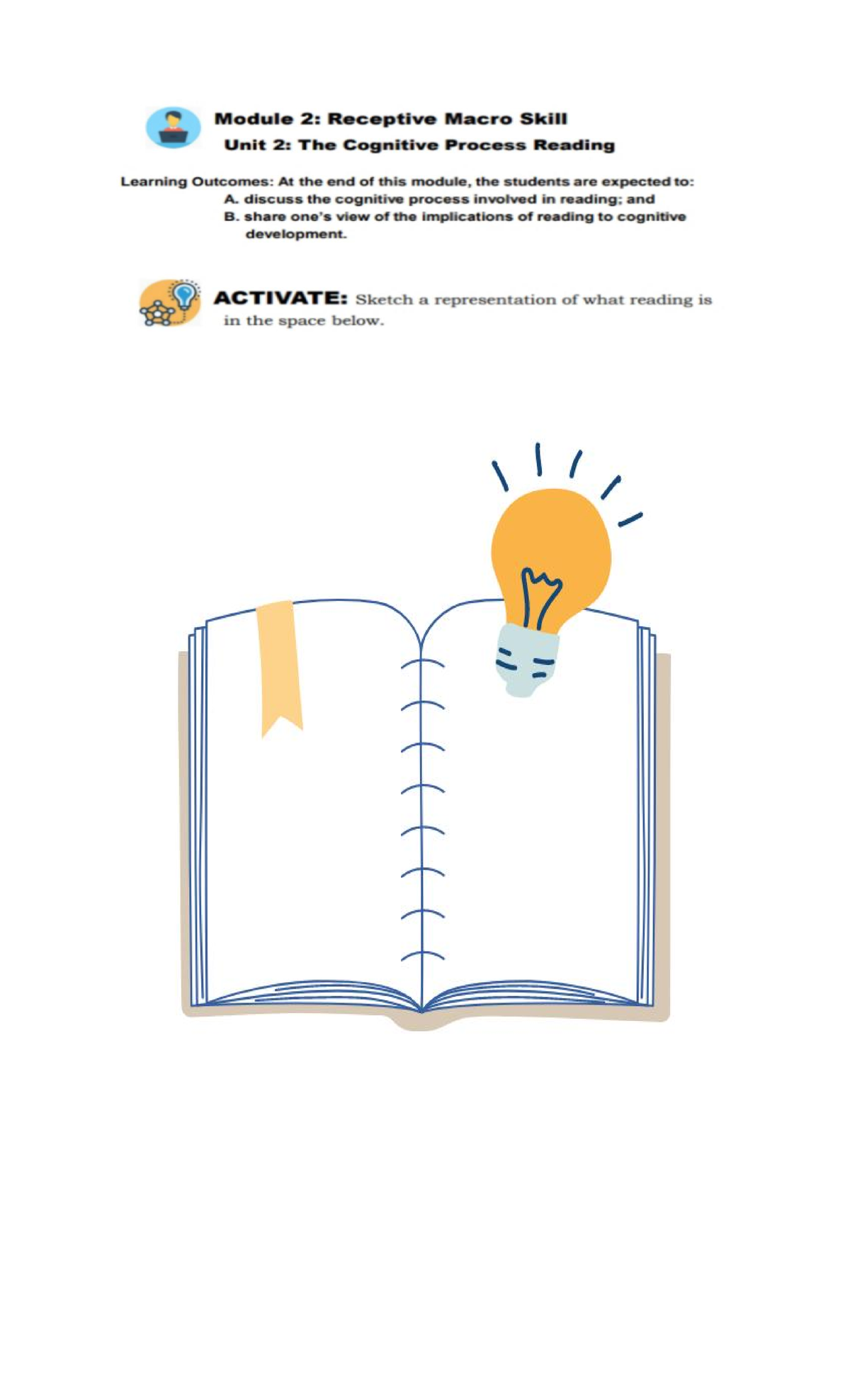 Lesson 5 - The Cognitive process of Reading - Explain in the space ...