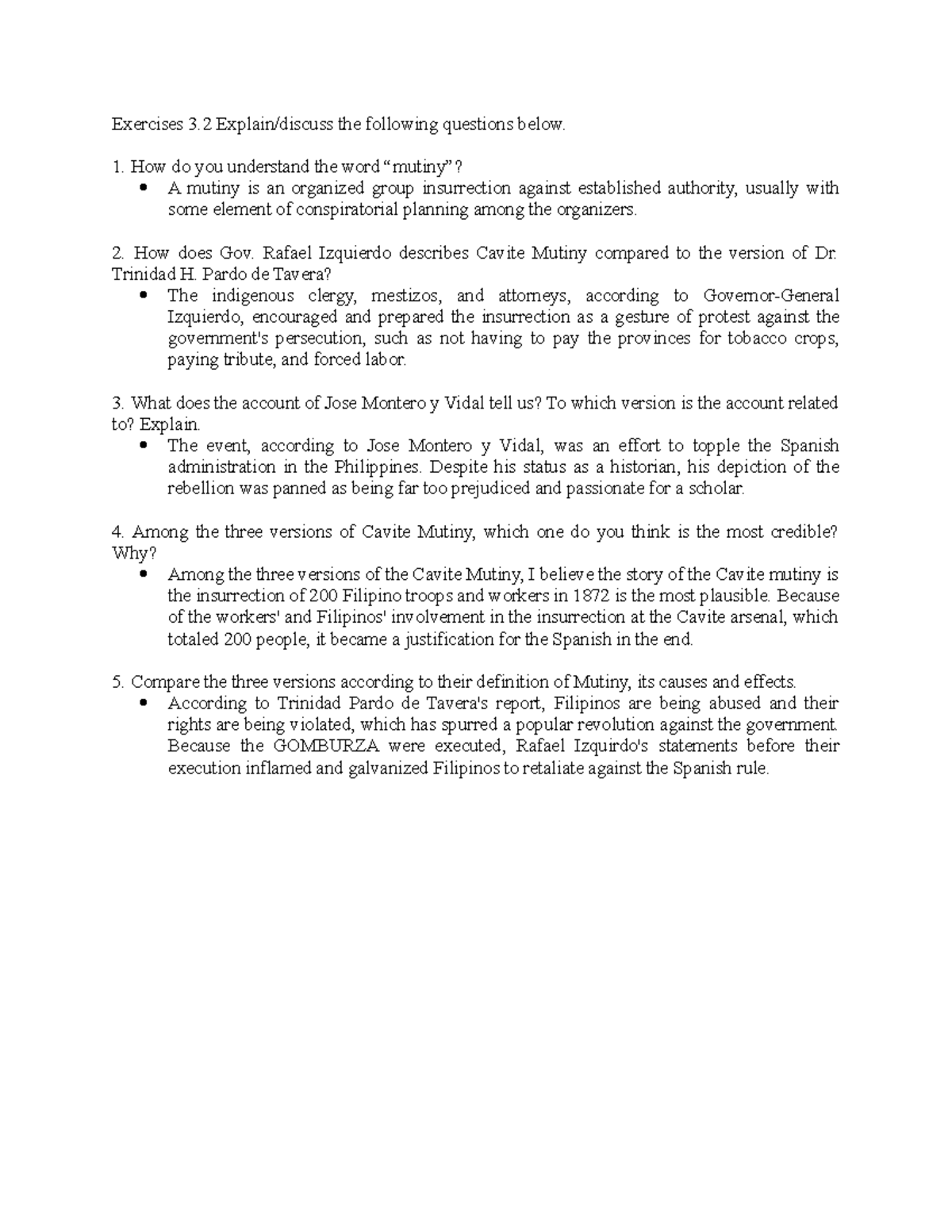 Hist102 - history - Exercises 3 Explain/discuss the following questions ...