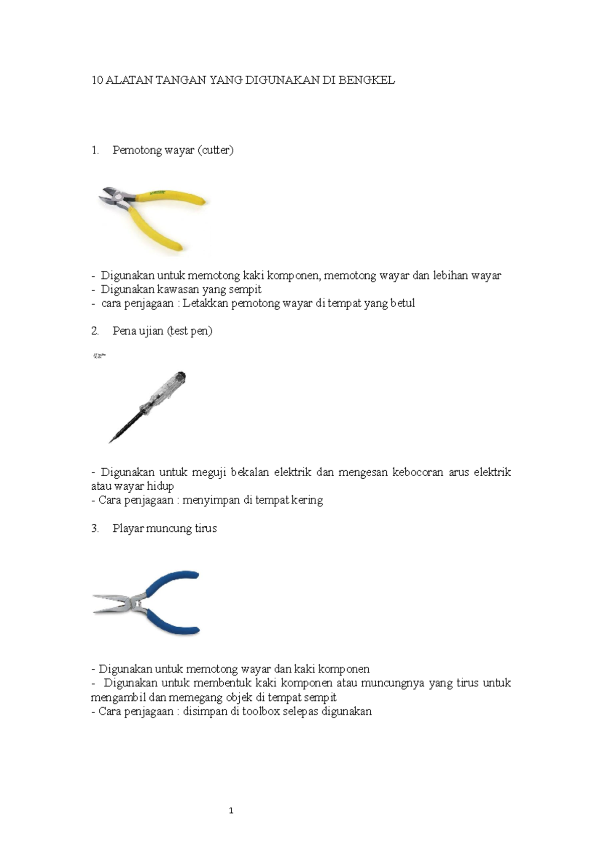 10 Alatan Tangan YANG Digunakan DI Bengkel - 10 ALATAN TANGAN YANG ...