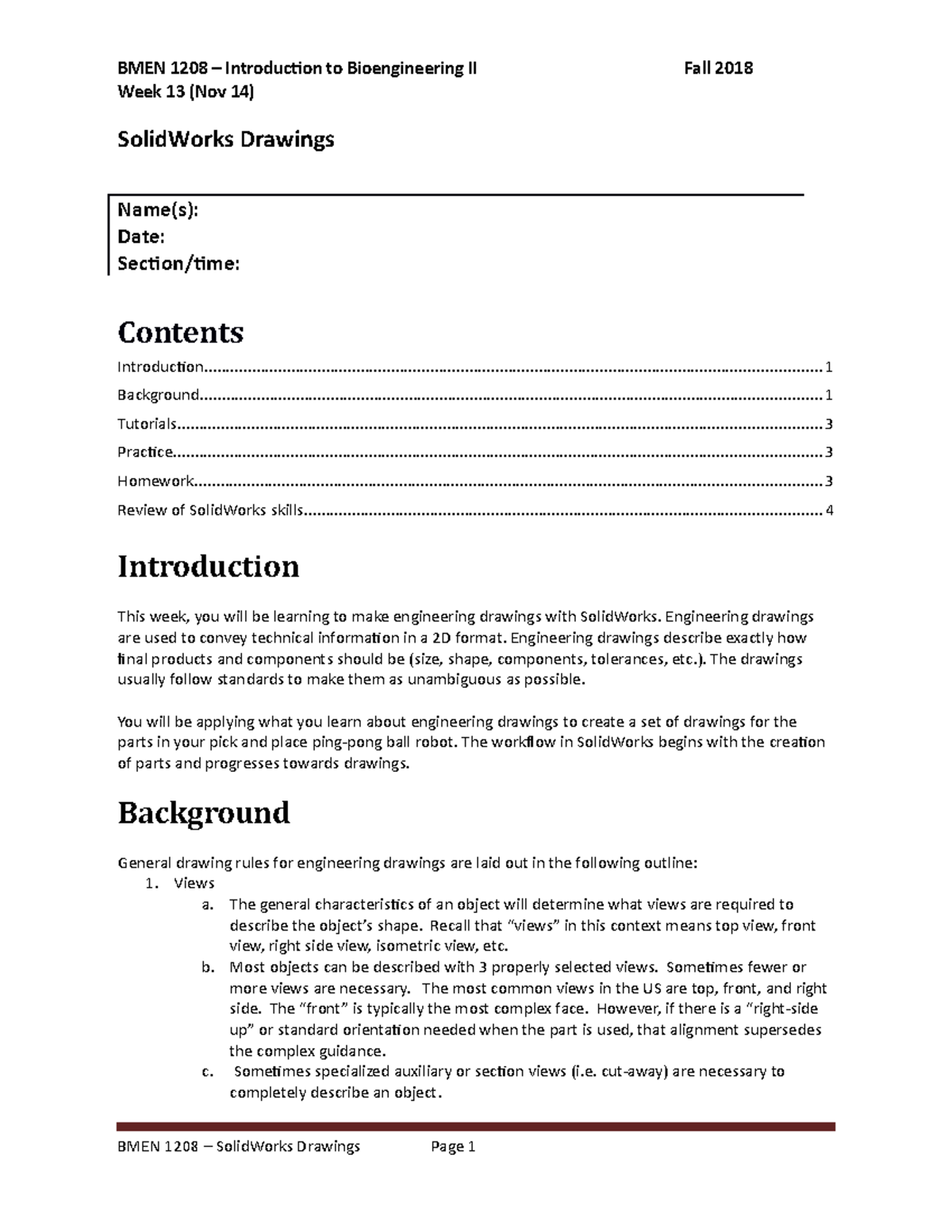 W13 WS SWdrawings V04 - BMEN 1208 – Introduction to Bioengineering II ...