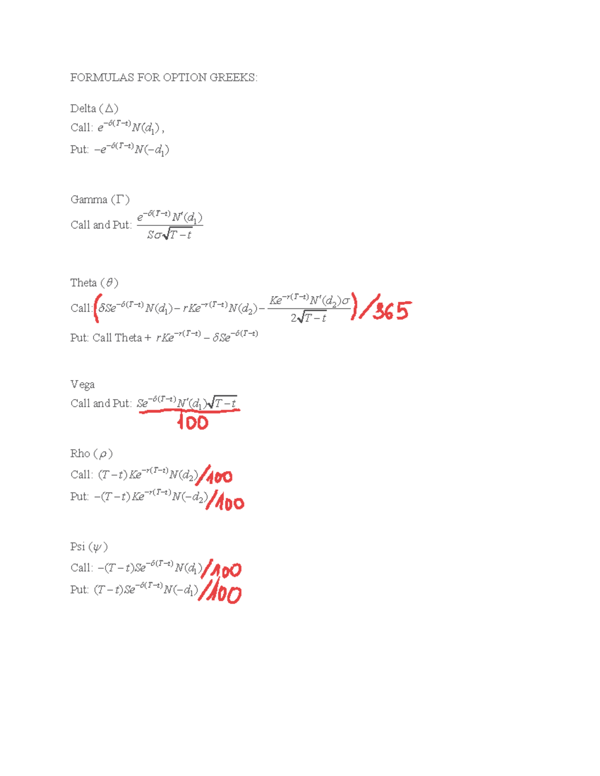 Greeks exam-ifm-cbt-table new2 - FORMULAS FOR OPTION GREEKS: Delta ...
