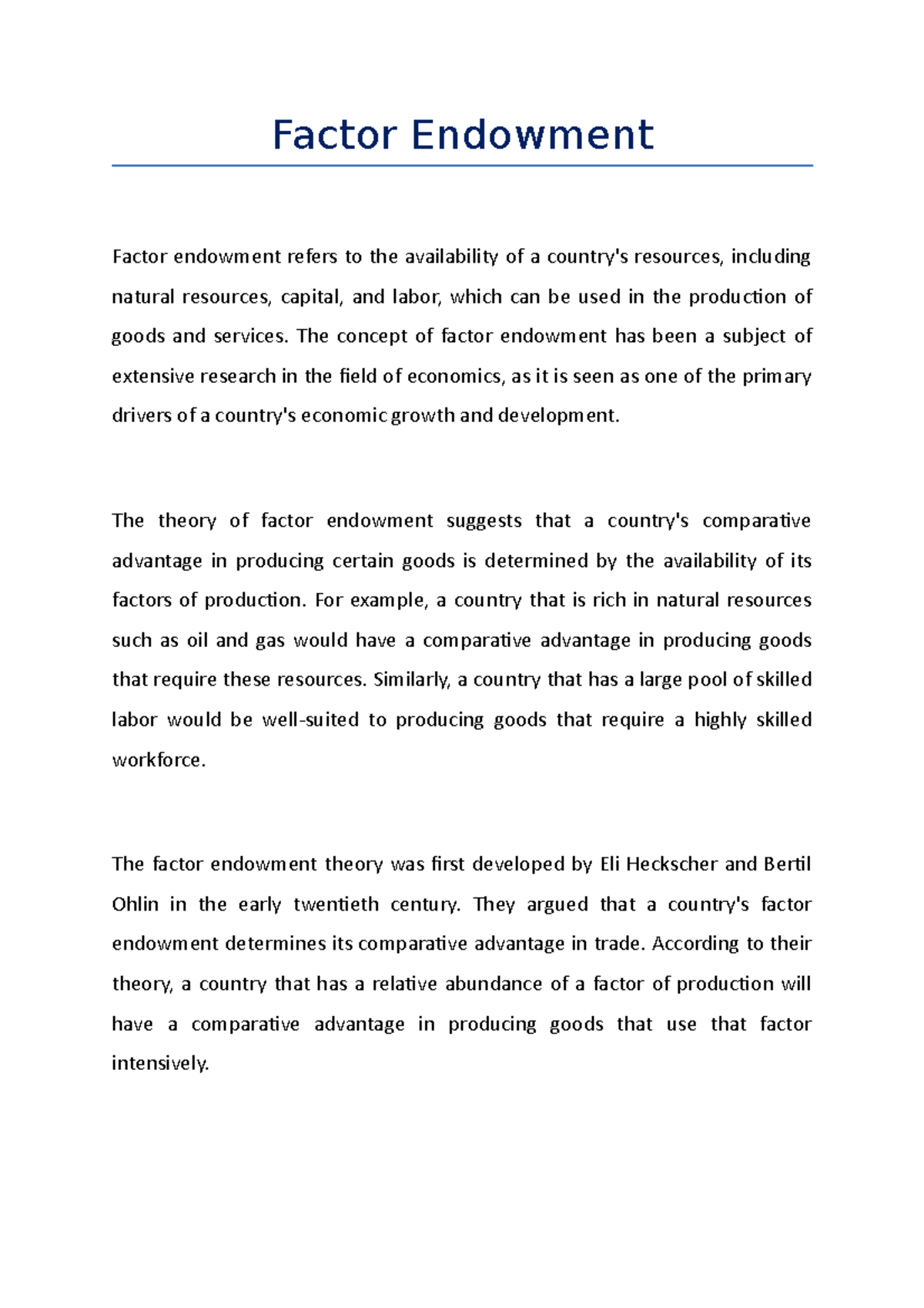 Brief Note On Factor Endowment Factor Endowment Factor Endowment brief-note-on-factor-endowment-factor-endowment-factor-endowment
