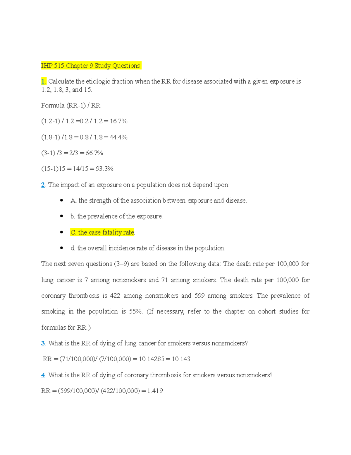 IHP 515 Chapter 9 Study Questions - IHP 515 Chapter 9 Study Questions 1 ...