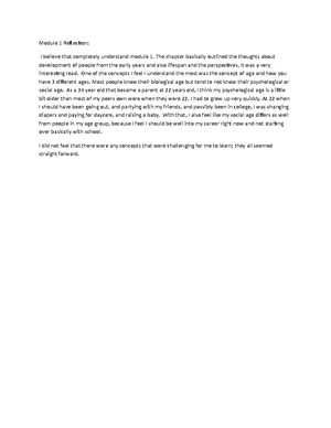 Module 2 reflection - This was an interesting chapter for me. I think ...