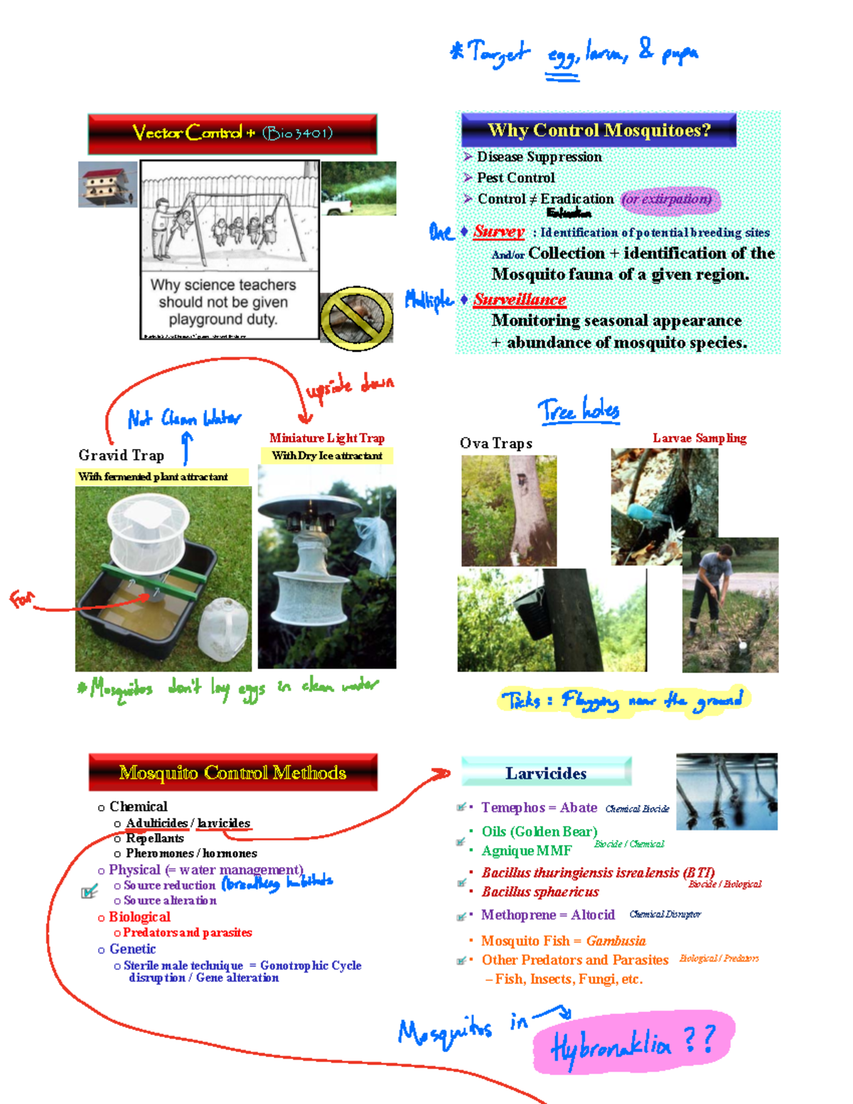 Week 6 - Vector Control - Lecture notes - Vector Control + (Bio 3401 ...