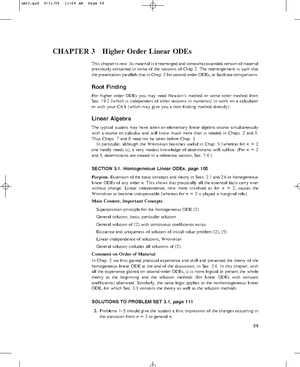 Ch05 - Kreyszig - CHAPTER 5 Series Solutions of ODEs. Special Functions Changes of Text Minor ...