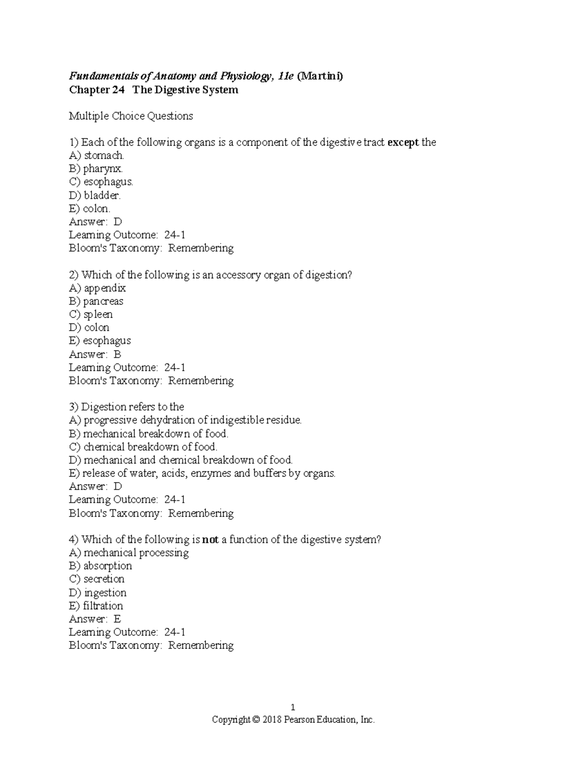 Chapter 24 copy - 1 Fundamentals of Anatomy and Physiology, 11e ...