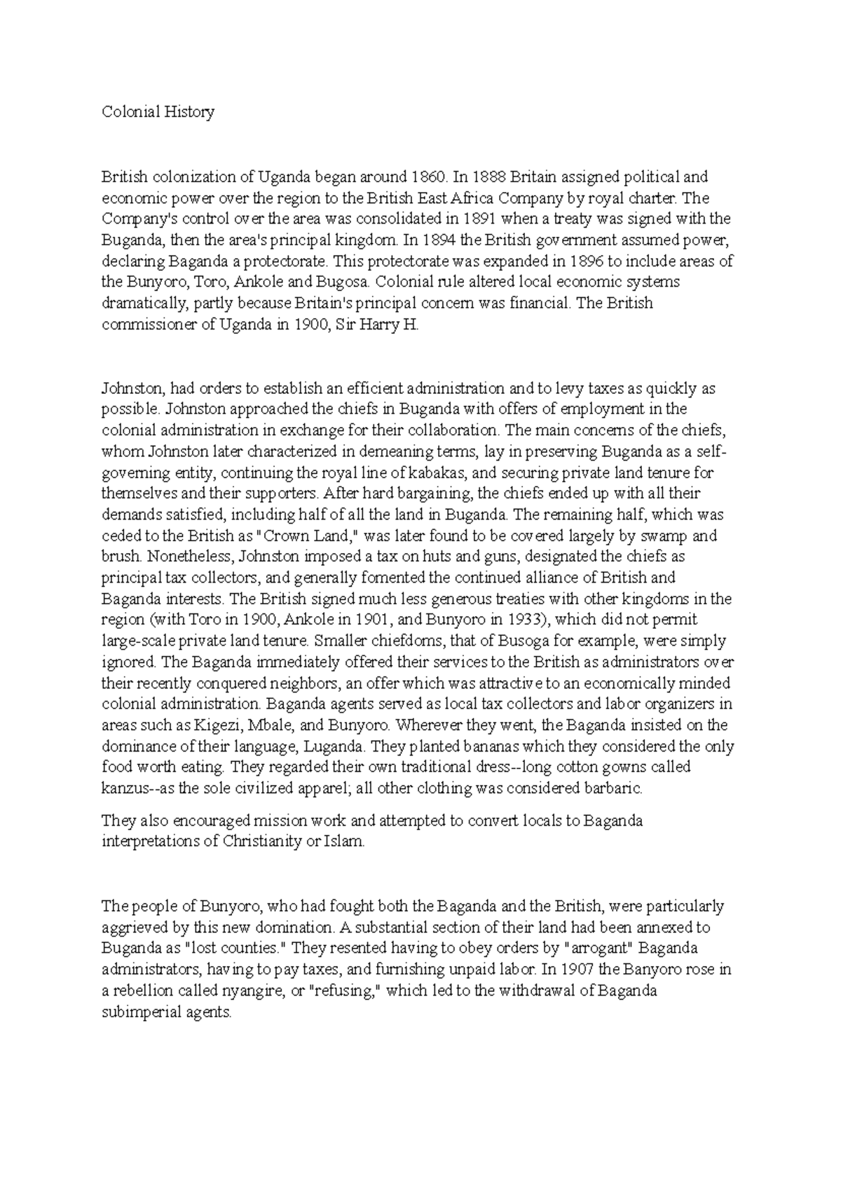 Colonial History - good - Colonial History British colonization of ...