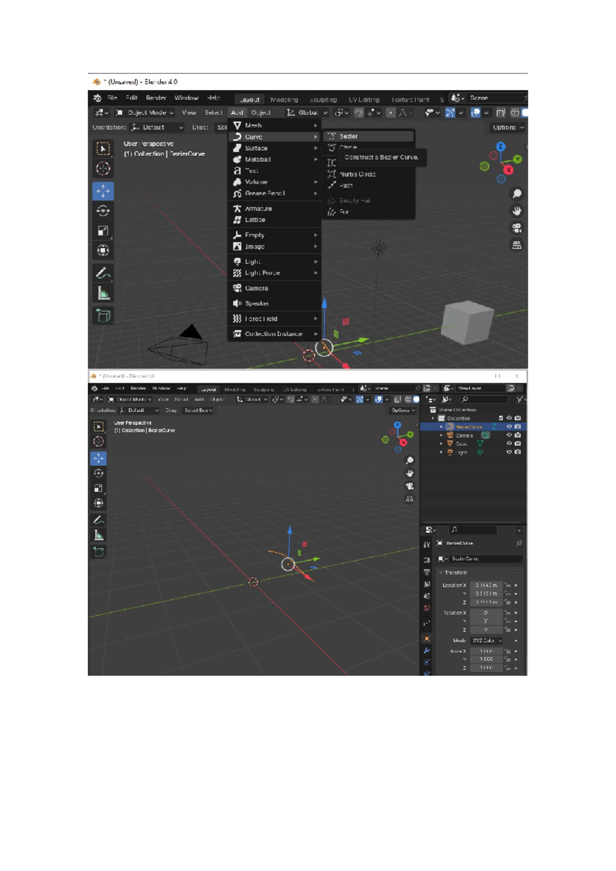 Laboratorio 3 - ,,, - File Edit Render Window Help Layout Modeling Sculpting UV Editing Texture ...