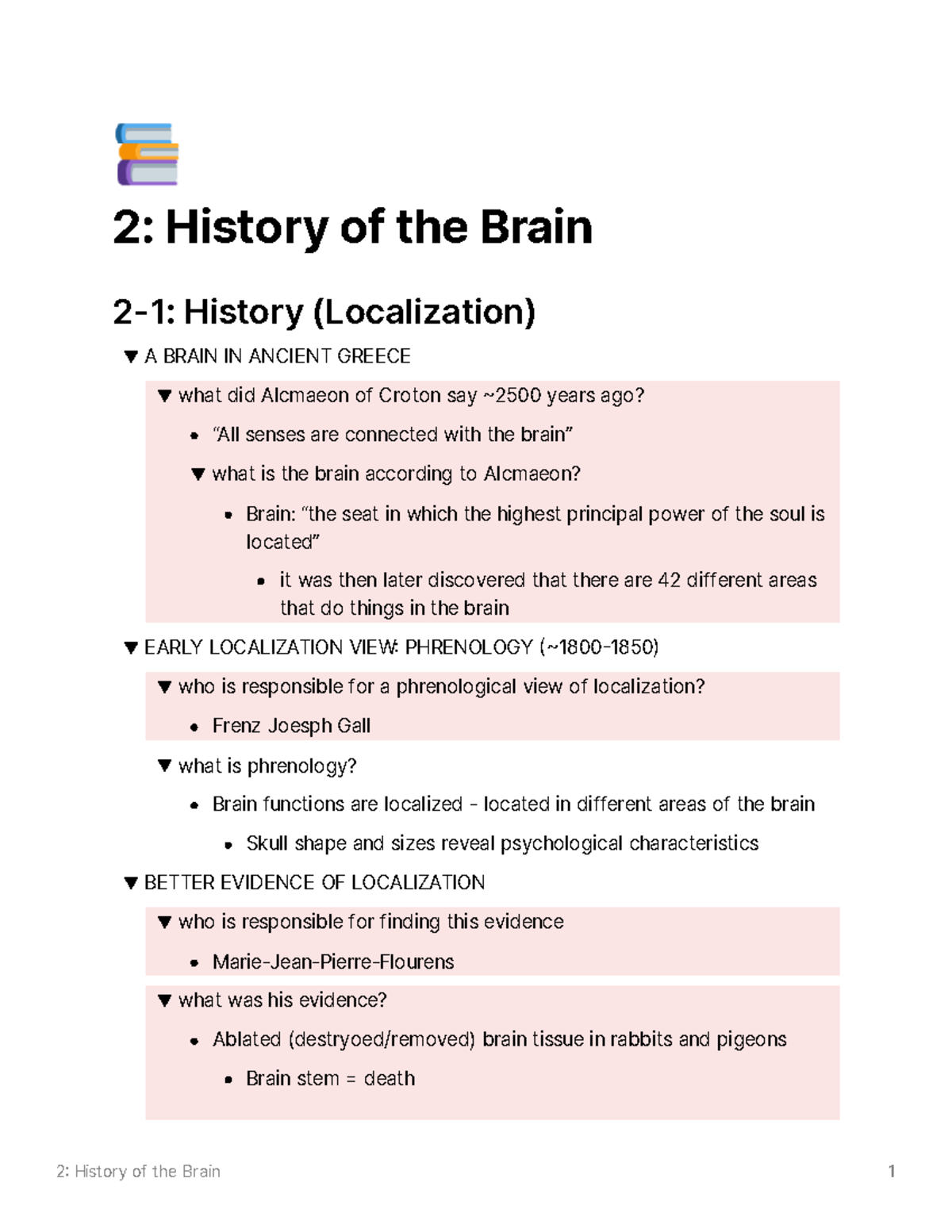 2 History of the Brain - Lecture 2 Professor Ihm - È 2: History of the ...
