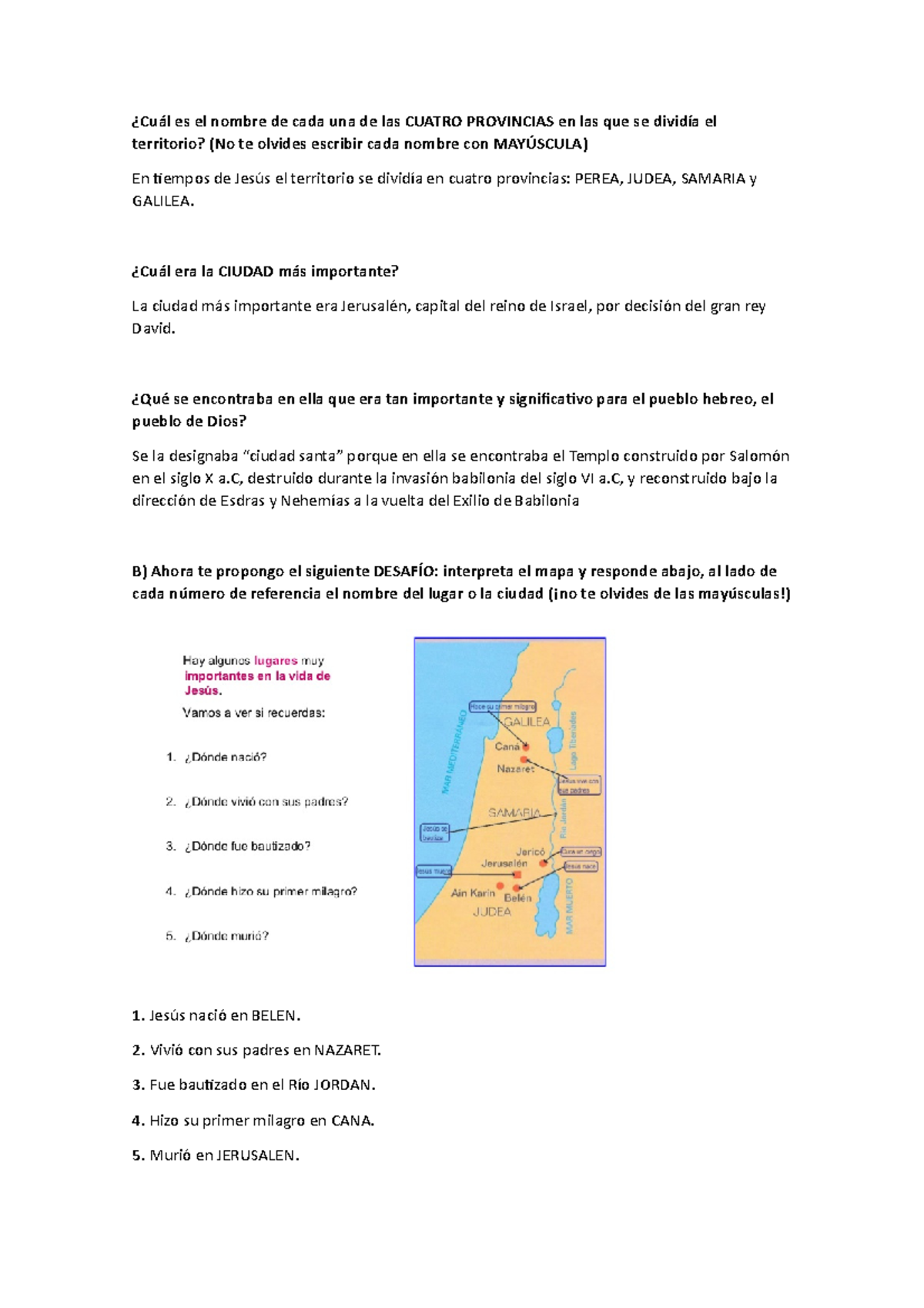 El pais de Jesus - Trabajo pedido por Walp Fasta - ¿Cuál es el nombre ...