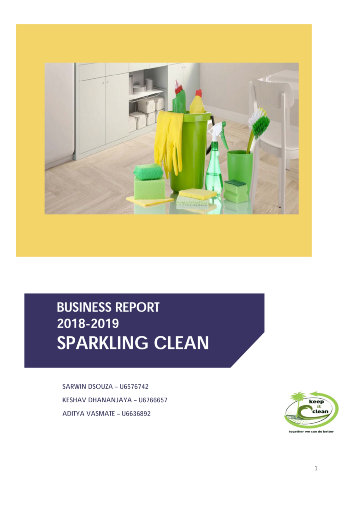 Sparkling Clean Report - BUSN7008 - Studocu