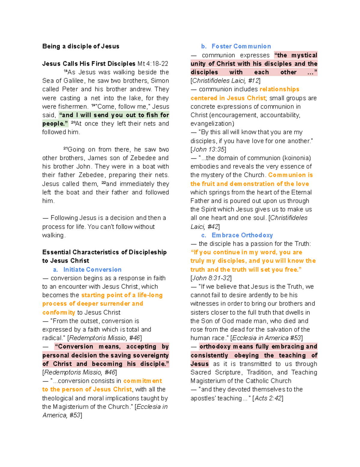 [Notes] Being Disciple - Being a disciple of Jesus Jesus Calls His ...