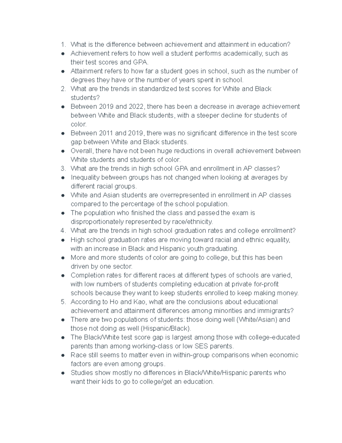 Educational attainment for different ethnicities - What is the ...