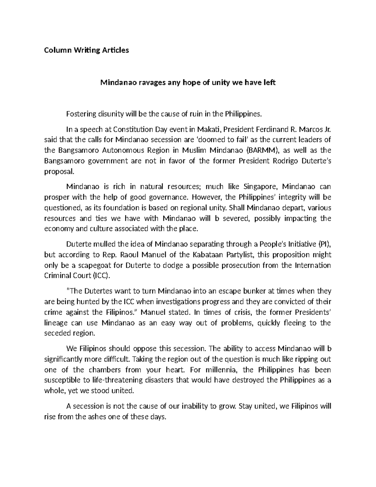 Column-Writing-Articles - Column Writing Articles Mindanao ravages any ...