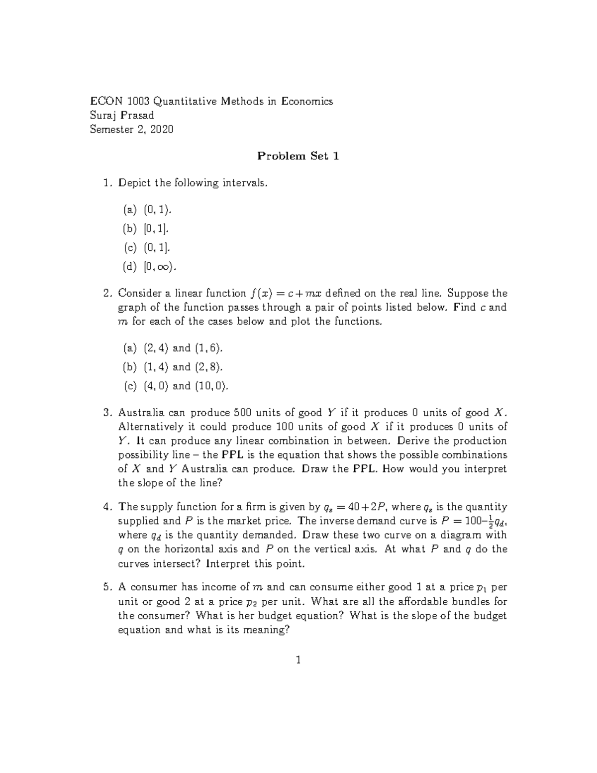 Week1 tutorial - ECON 1003 Quantitative Methods in Economics Suraj ...