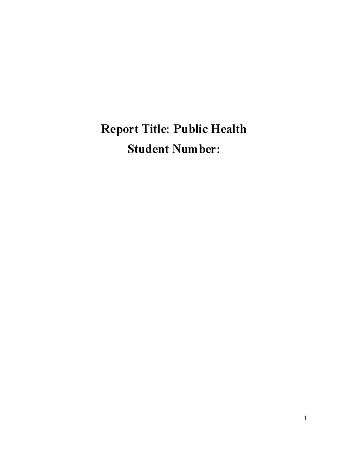 Abimbola salami arden HCR5001 Public Health - Report Title: Public ...