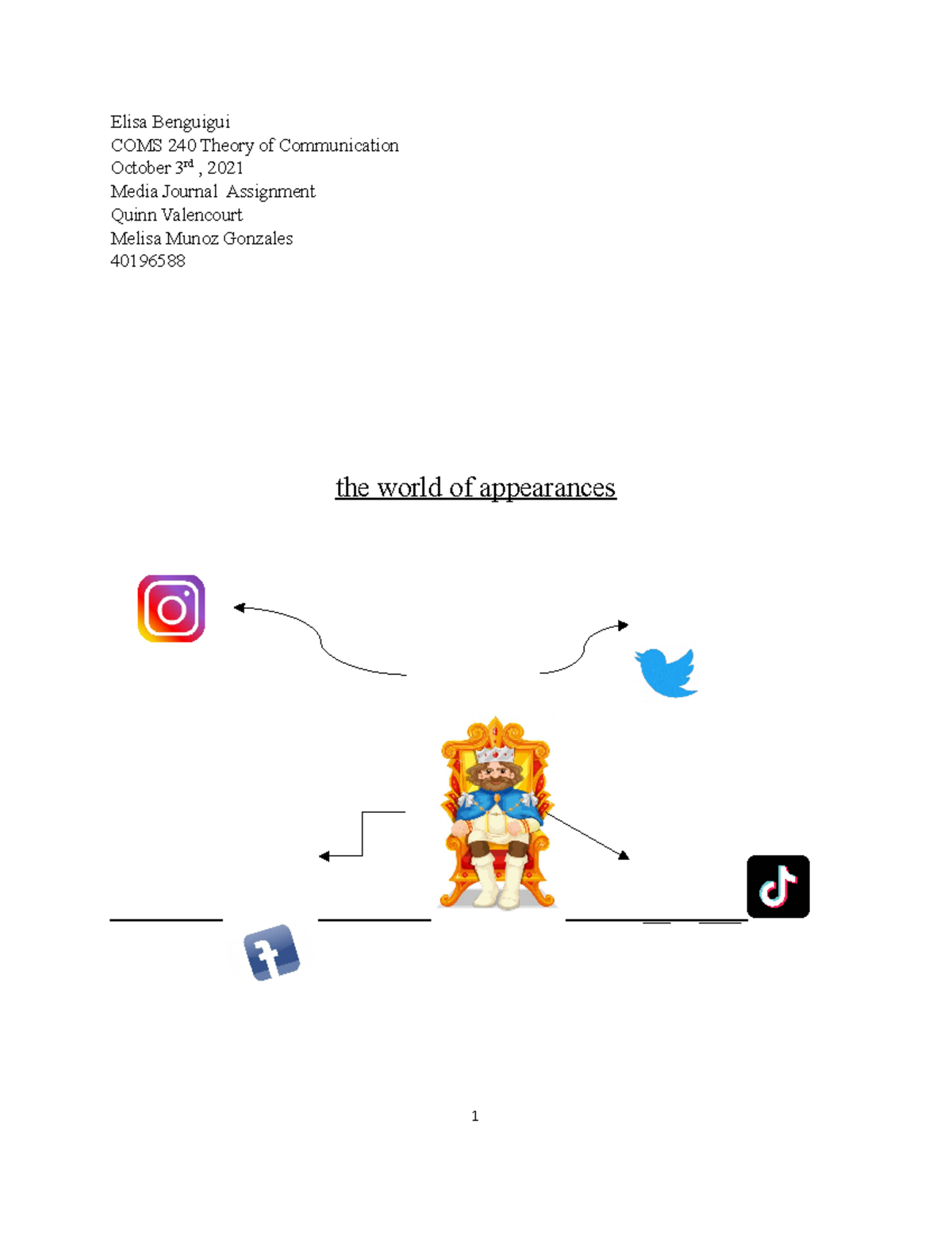 Media journal assignment final - Elisa Benguigui COMS 240 Theory of ...