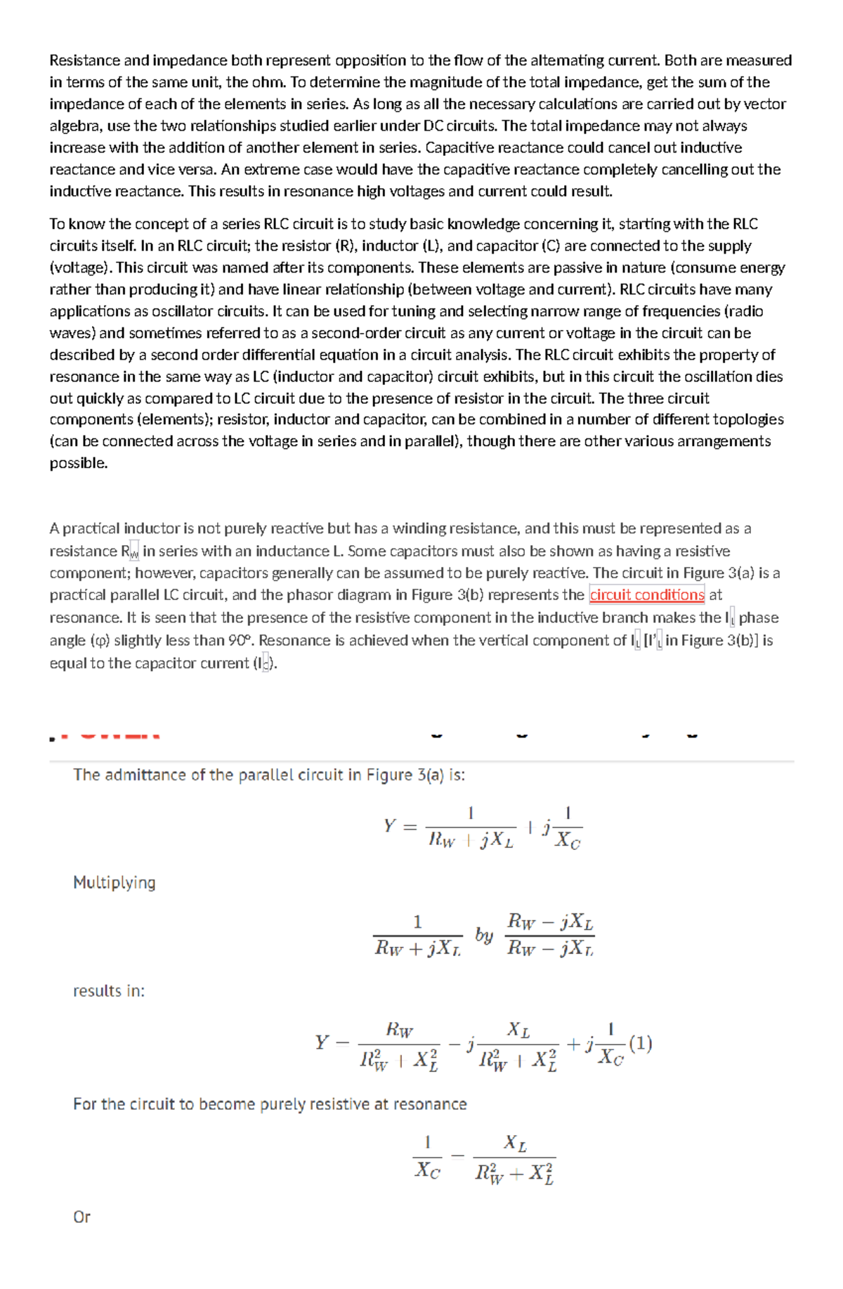 LAB Experiment-7 Discussion - Resistance and impedance both represent ...