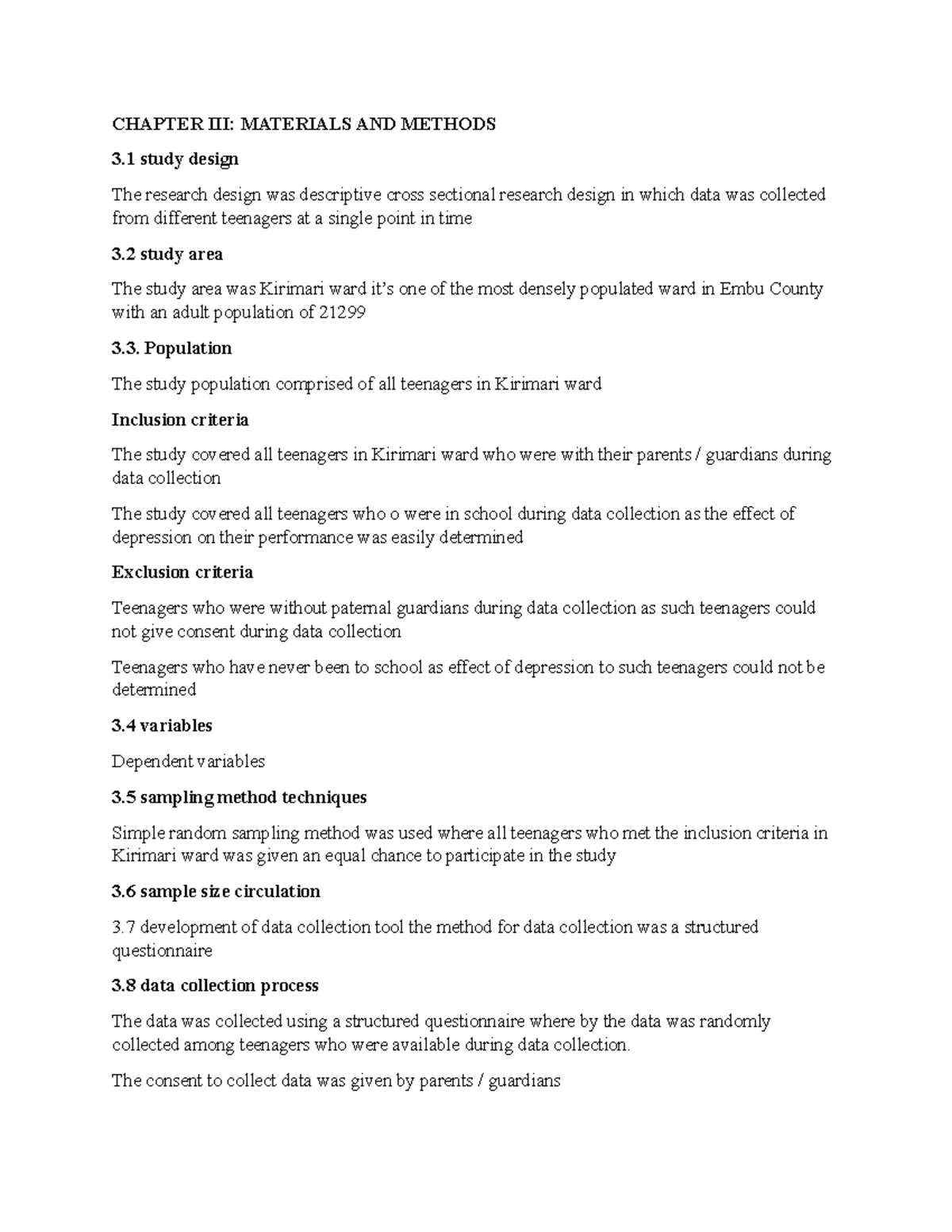 Chapter 111 Materials AND Methods - CHAPTER III: MATERIALS AND METHODS ...