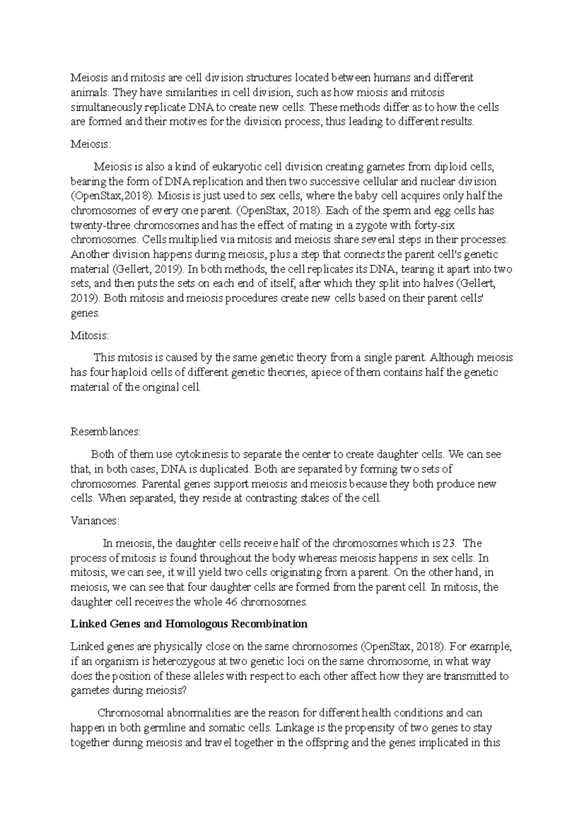 Biol 1121 Unit 6 Learning Journal Meiosis And Mitosis Are Cell Division Structures Located