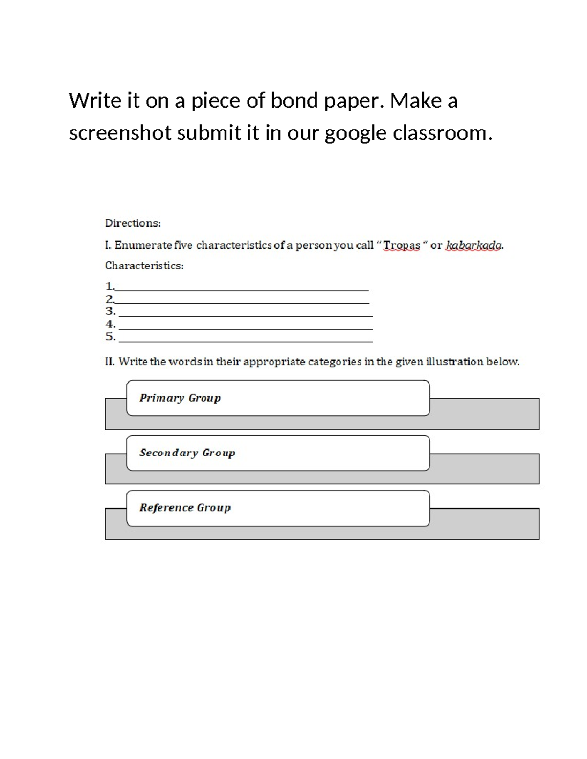 Activity 3 April 15, 2024 - Humanities and Social Sciences - Write it ...