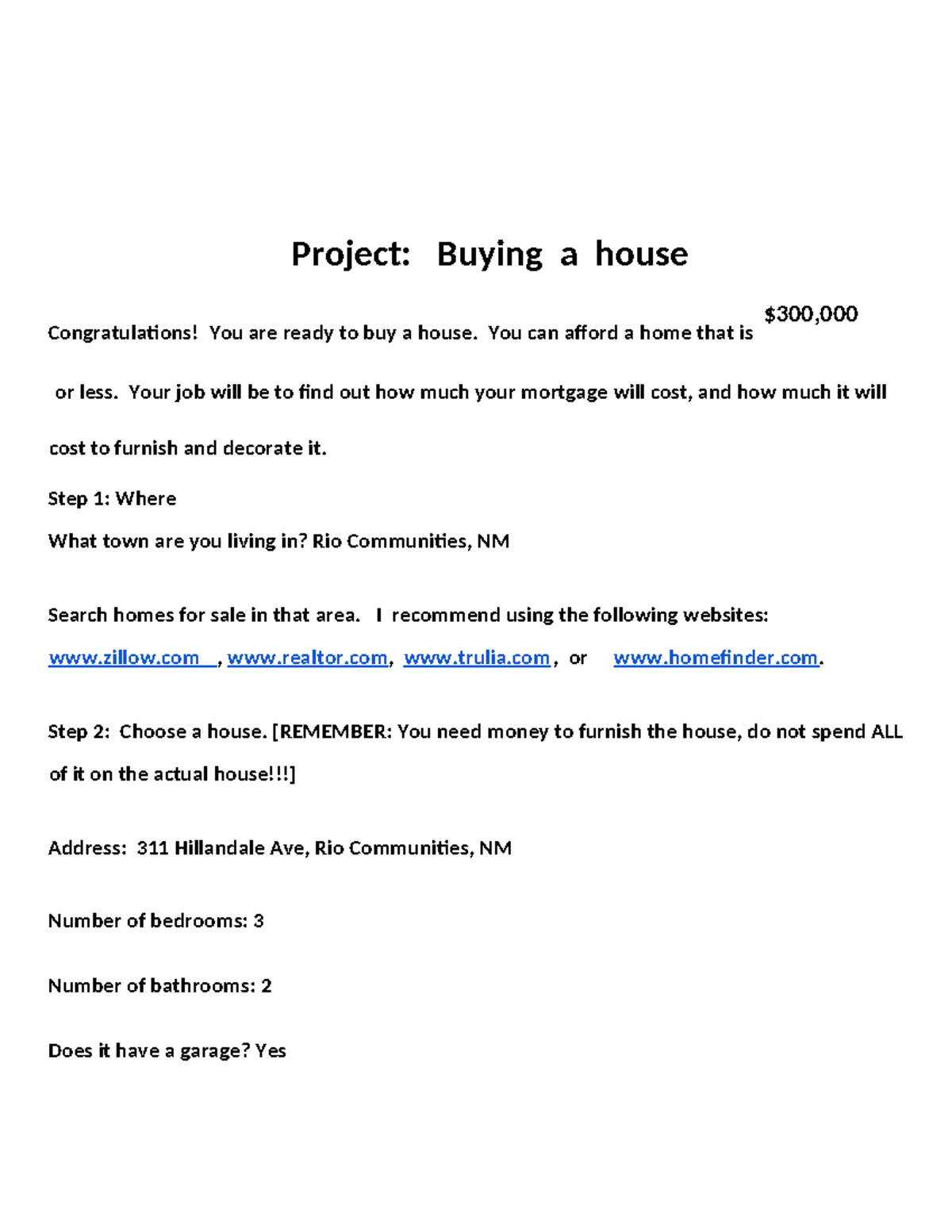Buying AHouse Project-1 - Project: Buying a house Congratulations! You ...