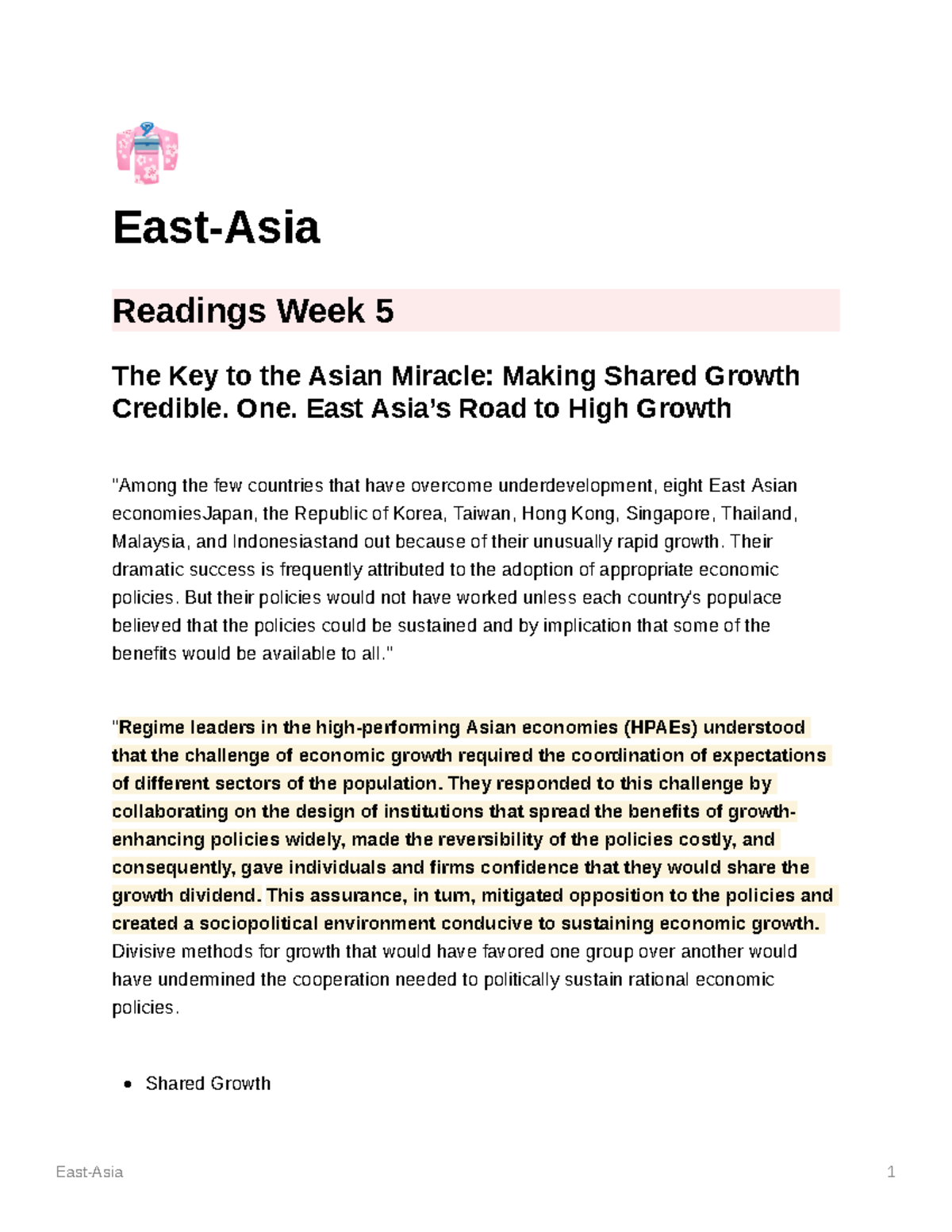 East-Asia - Readings - F East-Asia Readings Week 5 The Key to the Asian ...