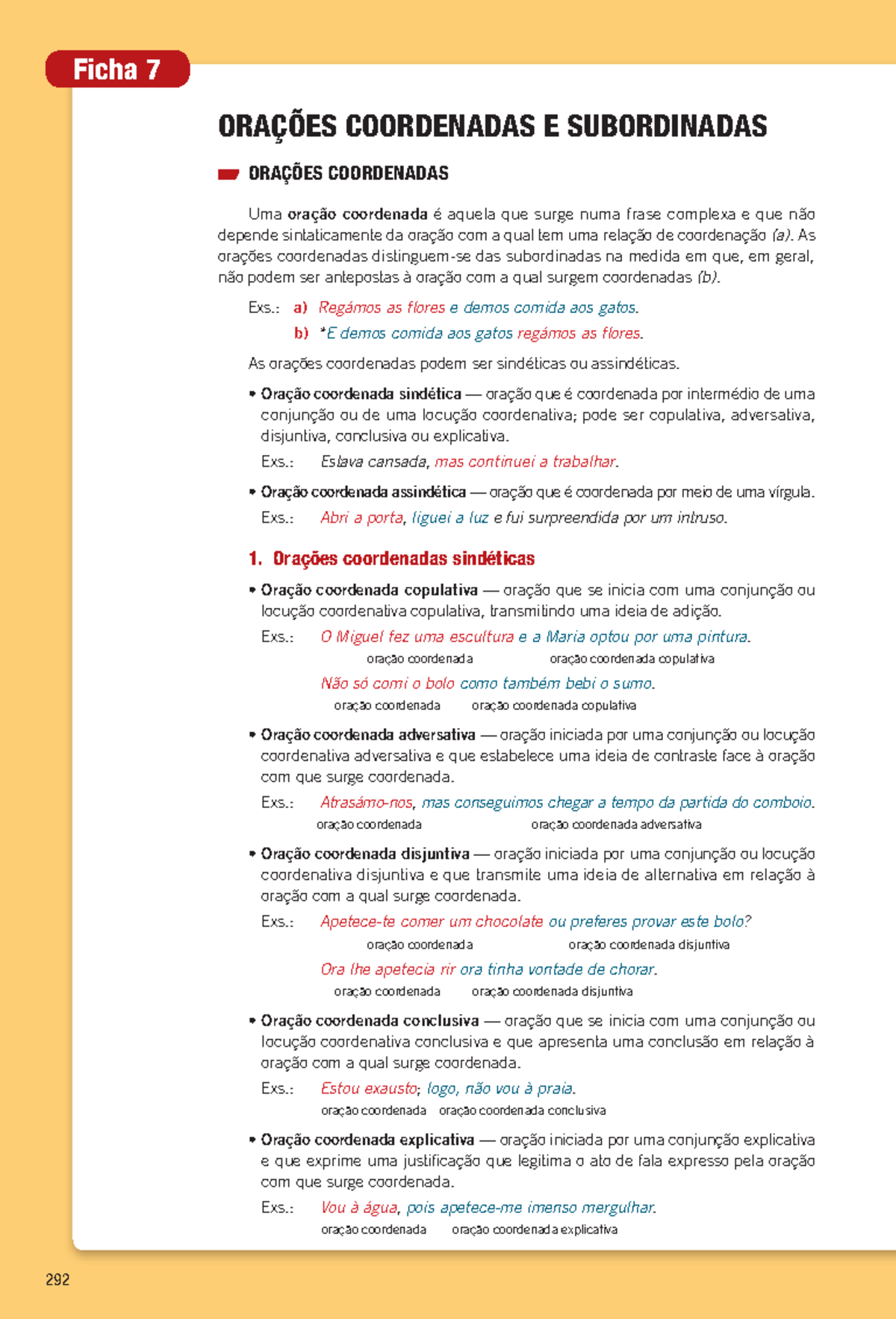 Resumo Orações 10º Ano - ORAÇÕES COORDENADAS E SUBORDINADAS ORAÇÕES ...