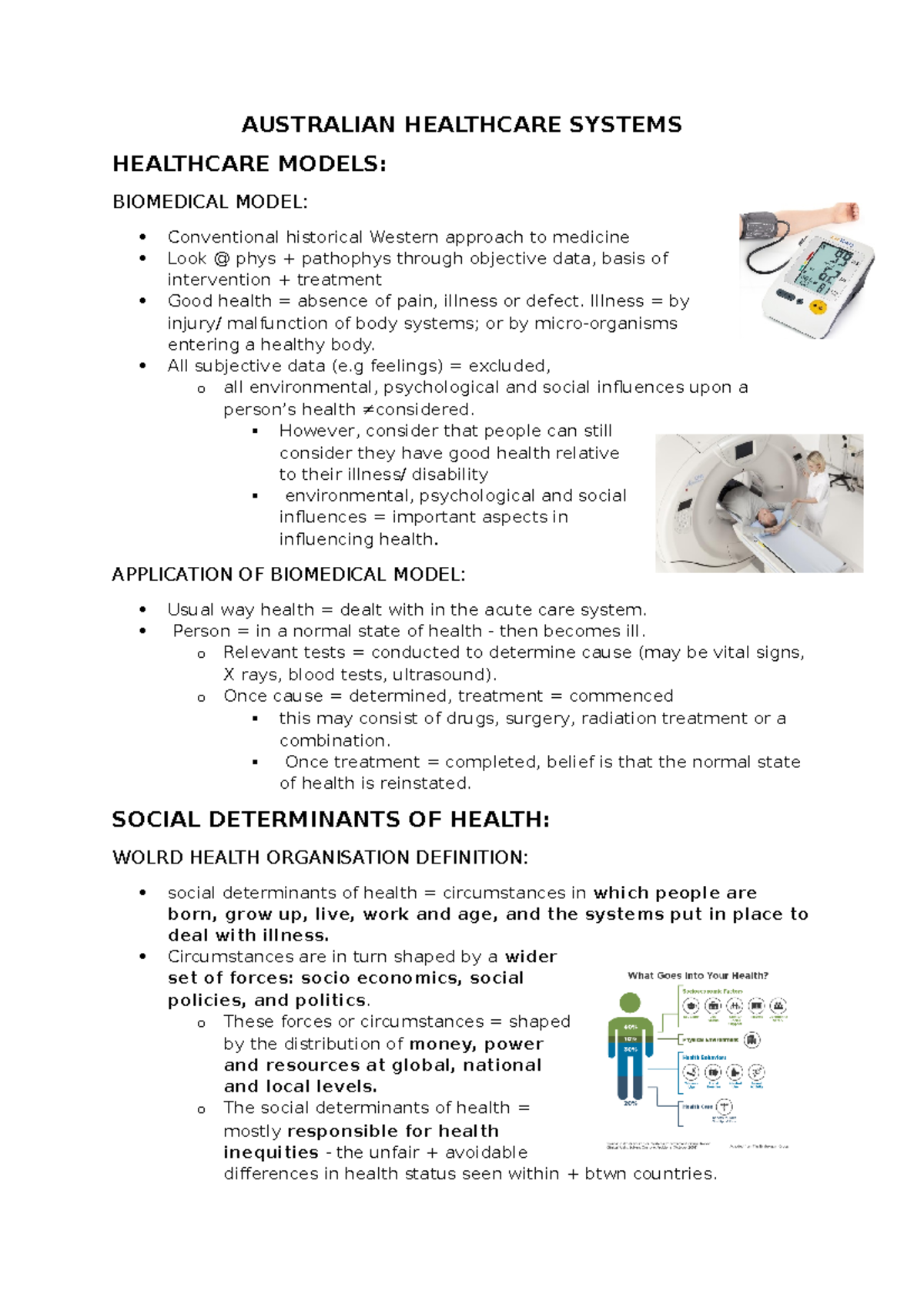 Australian Helathcare System Notes - Wk 4 - AUSTRALIAN HEALTHCARE ...