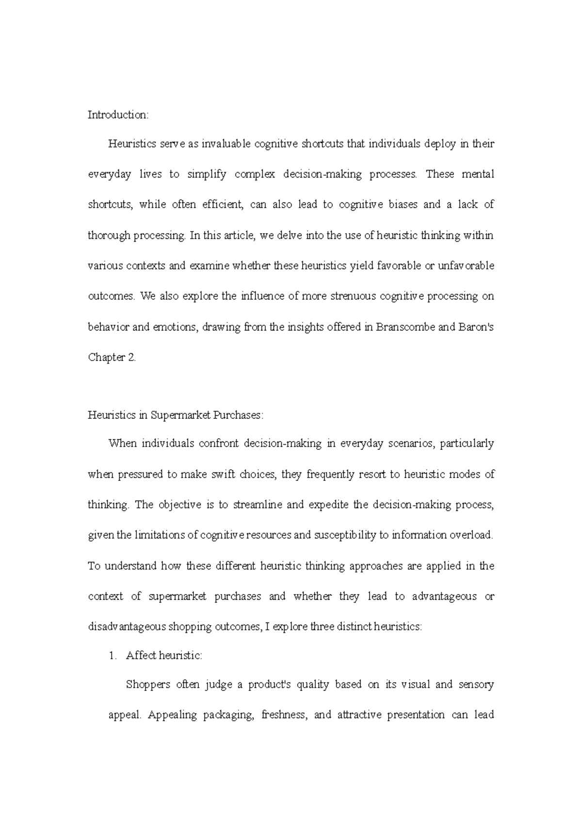 Using Heuristics In Everyday Decision Making Introduction Heuristics Serve As Invaluable