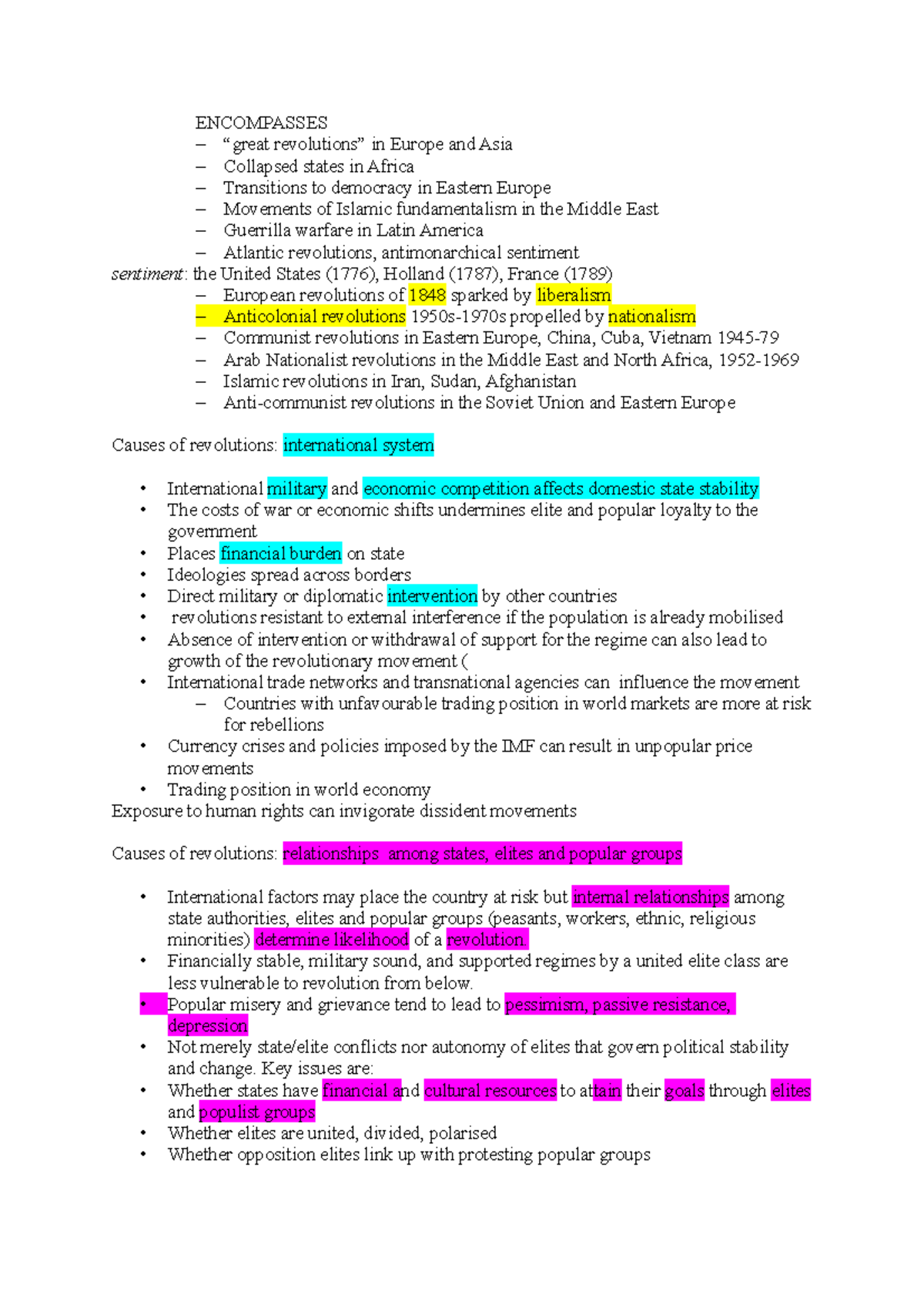 What encompasses a revolution? - ENCOMPASSES “great revolutions” in ...