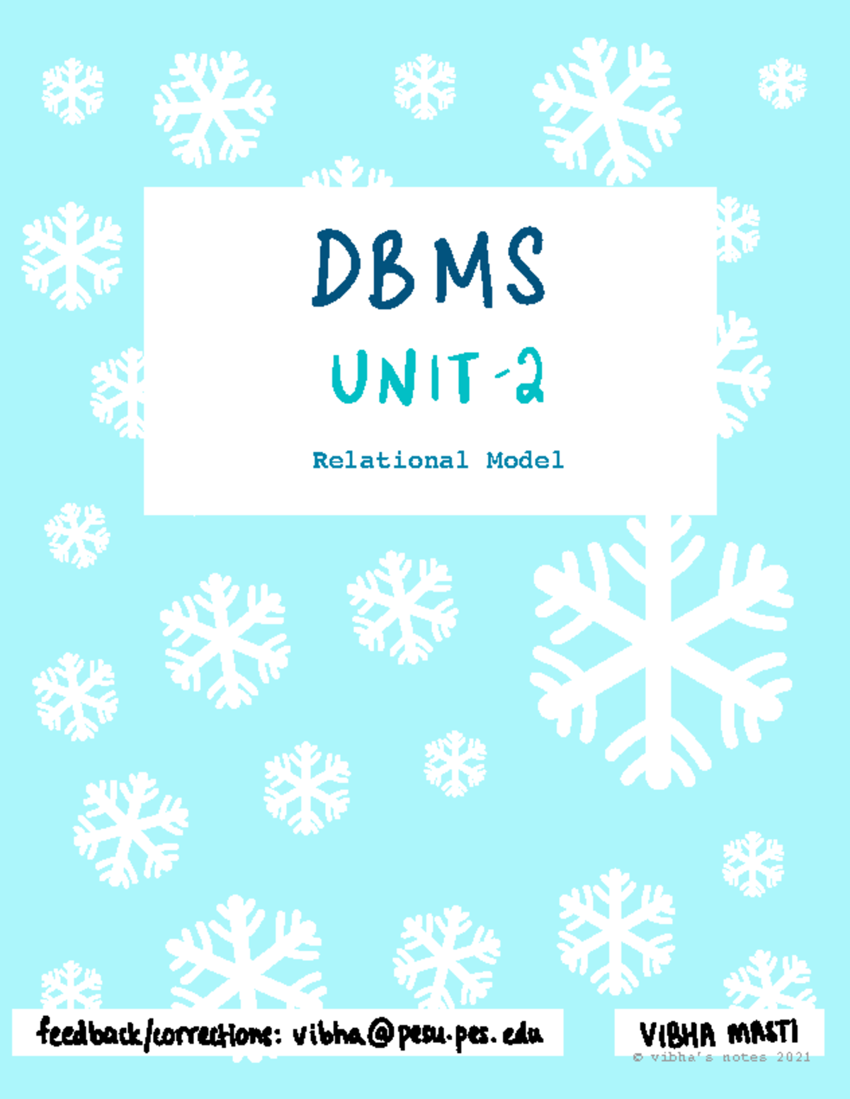 DBMS Unit 2 - Notes - Relational Model DBMS UNIT - feedback/corrections ...