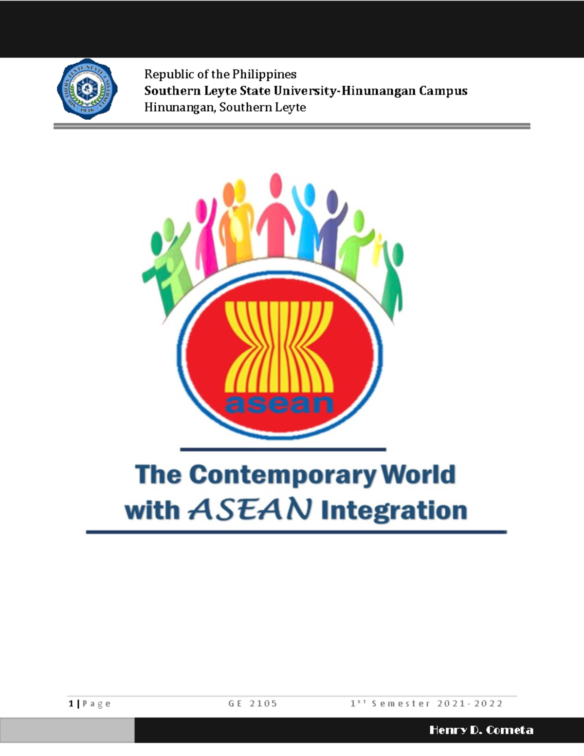 Module 1 ( Contemporary World) - 1 | P a g e G E 2 1 0 5 1st S e m e s ...