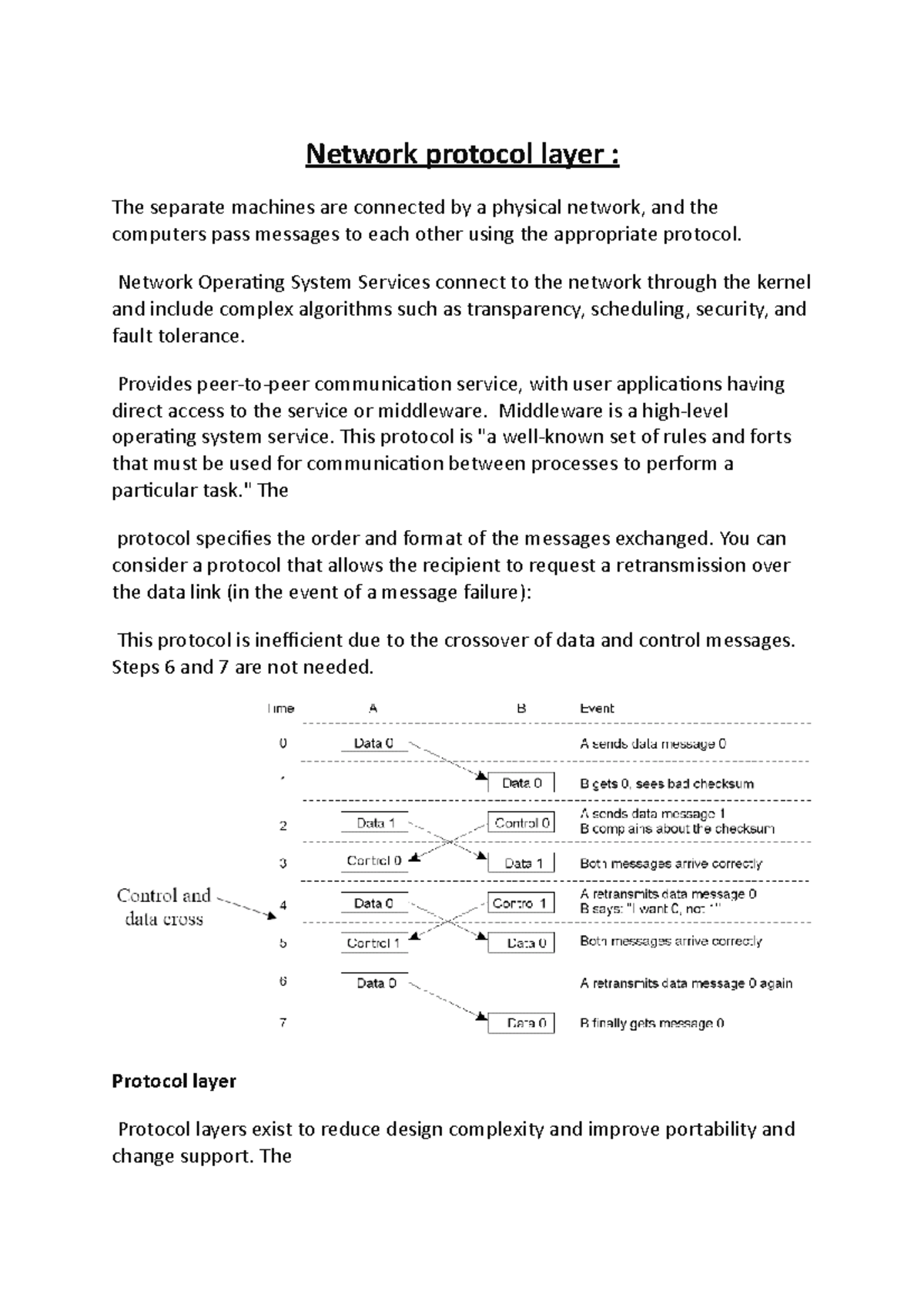 Network protocol layer - Network Operating System Services connect to the network through the ...