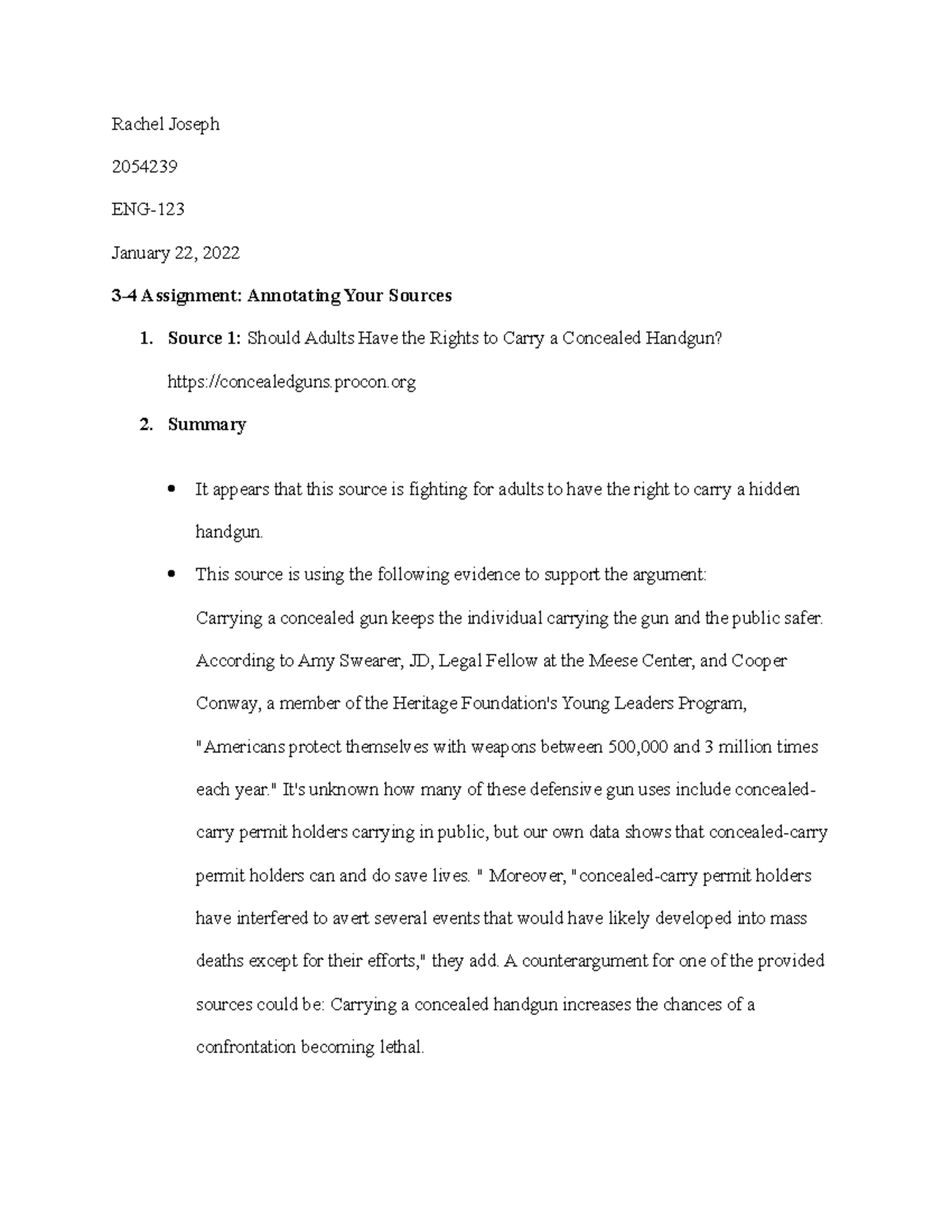 ENG-123 3-4 Assignment- Annotating Your Sources - Rachel Joseph 2054239 ...