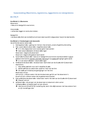 Observeren en rapporteren - OBSERVEREN, REGISTREREN, RAPPORTEREN EN ...