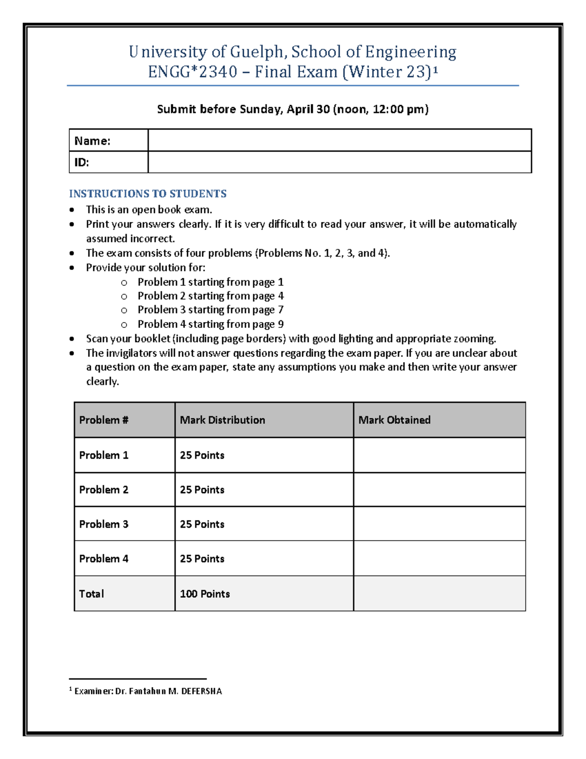 Final Exam Booklet-W23 - University of Guelph, School of Engineering ...