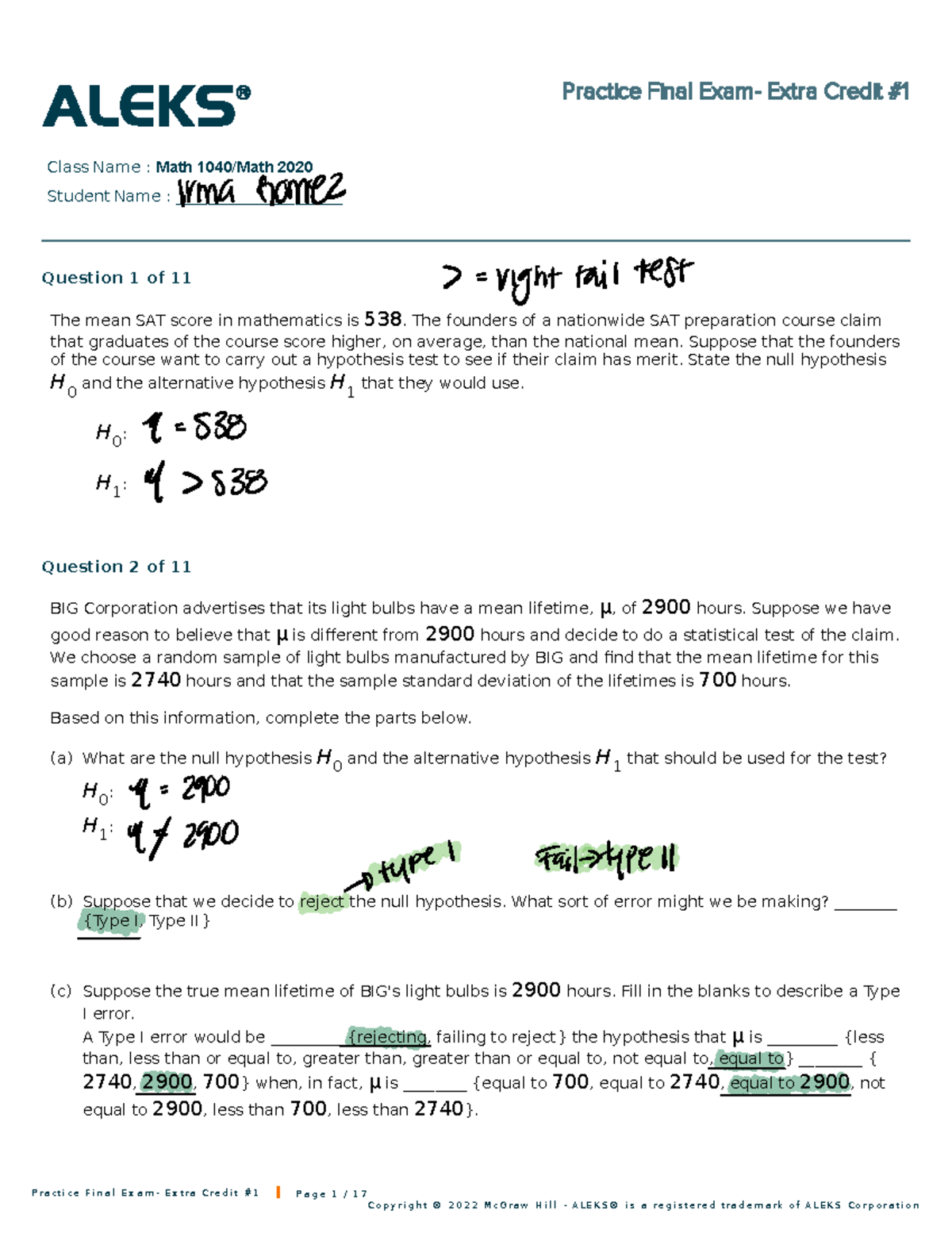 Final Practice - Extra Credit - P ra c t i c e Fi n a l E x a m - E x t ...