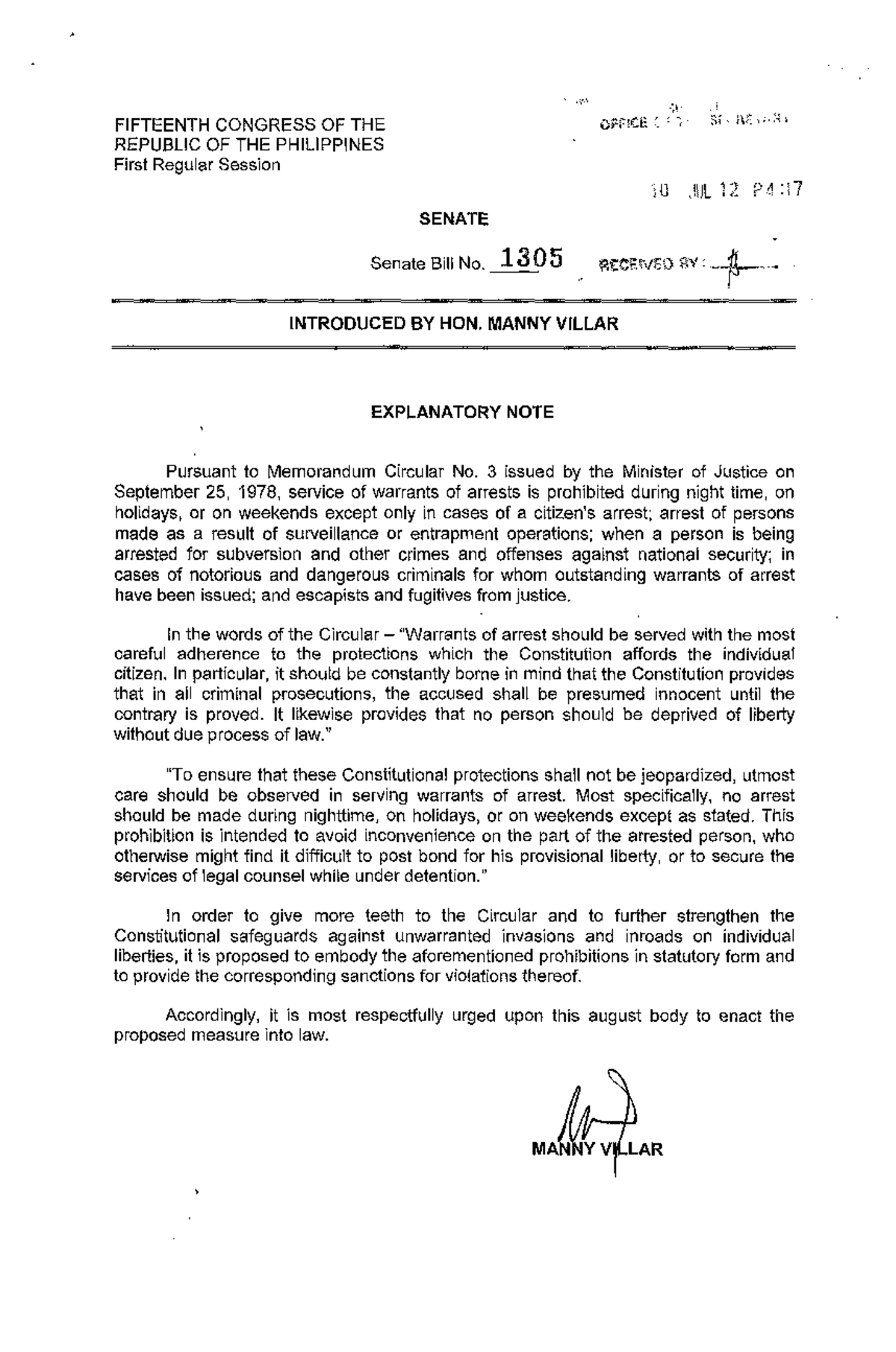 88117353 - Not - FIFTEENTH CONGRESS OF THE REPUBLIC OF THE PHILIPPINES First Regular Session ...