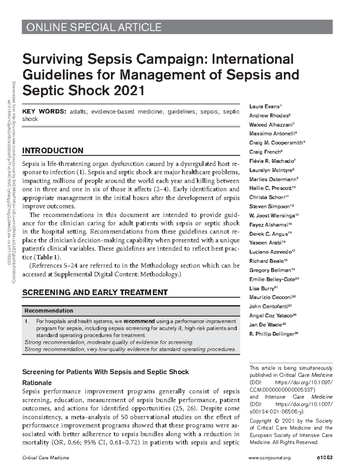 Surviving Sepsis Campaign International - Critical Care Medicine ...