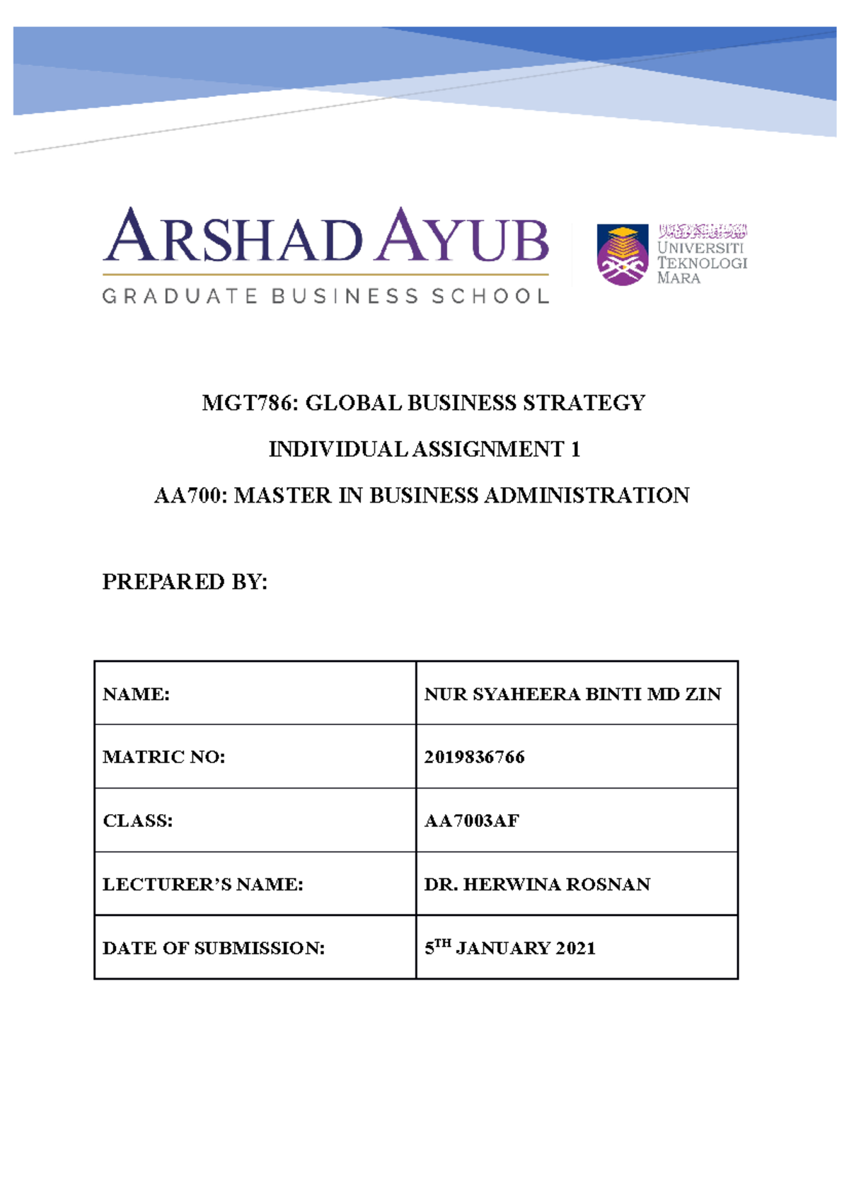 Toys R Us - \ MGT786: GLOBAL BUSINESS STRATEGY INDIVIDUAL ASSIGNMENT 1 ...