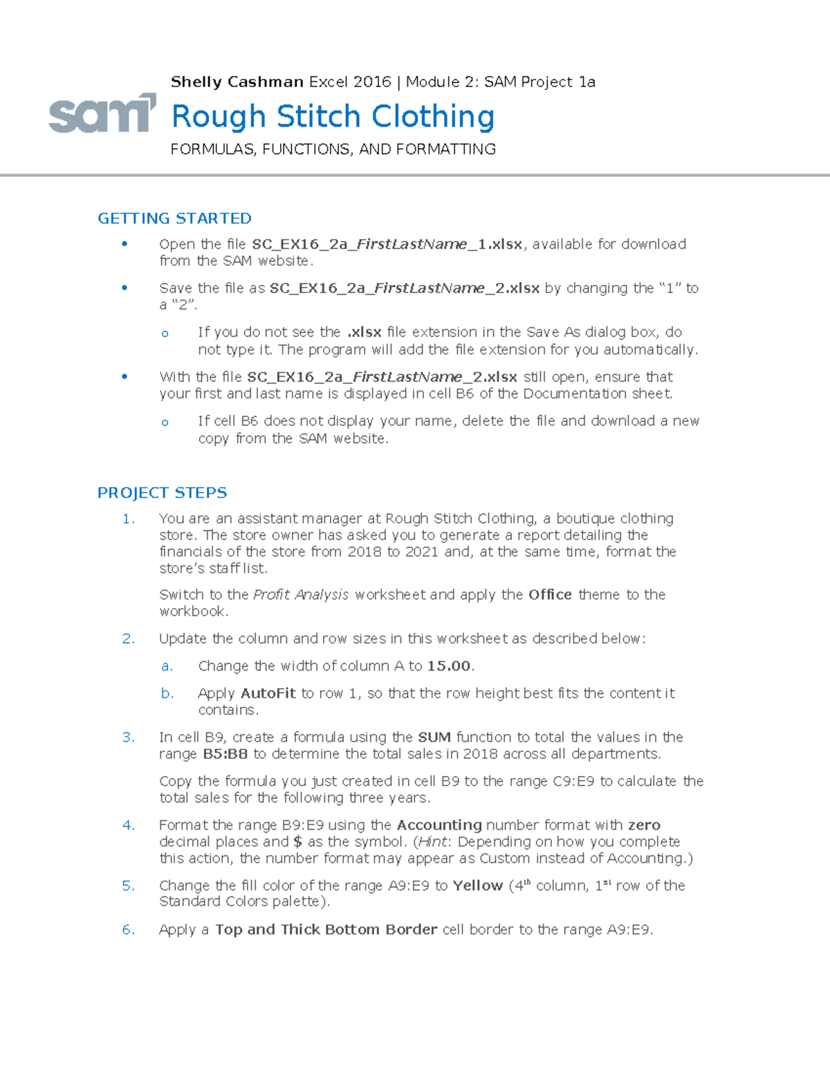 Instructions SC EX16 2a - Rough Stitch Clothing FORMULAS, FUNCTIONS ...