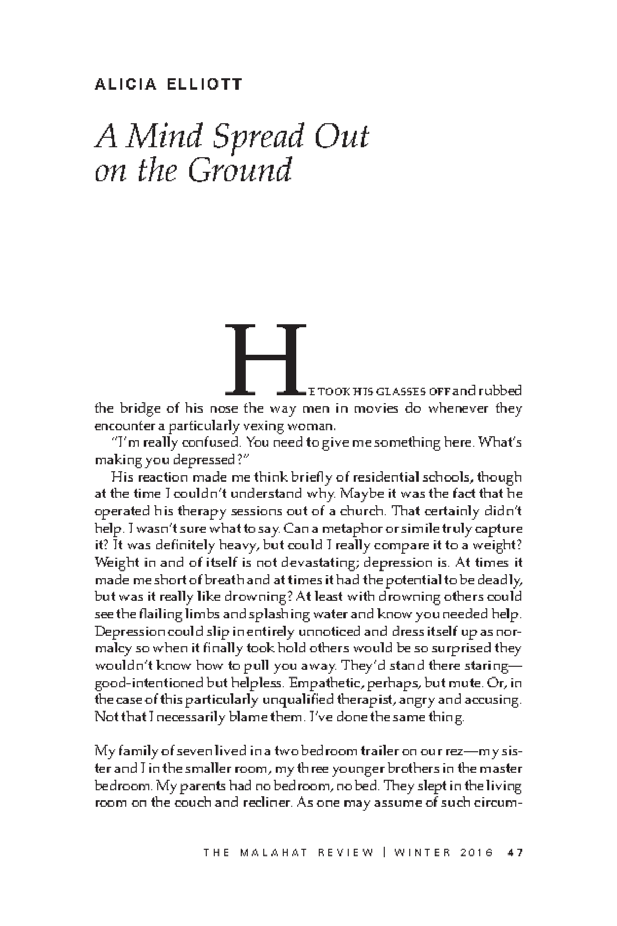 Elliott - poems - A L I C I A E L L I O T T A Mind Spread Out on the ...