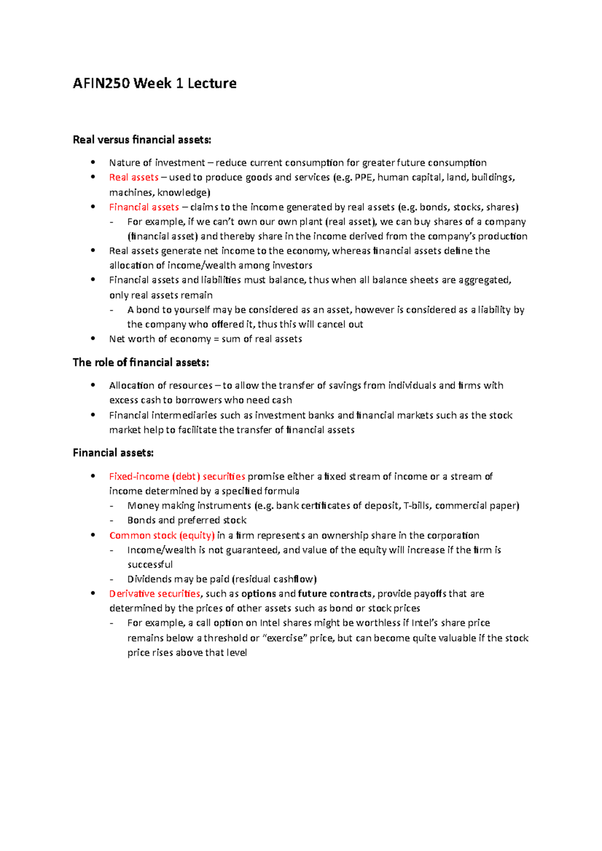 AFIN250 Week 1 Lecture - Week 1 - AFIN250 Week 1 Lecture Real versus ...
