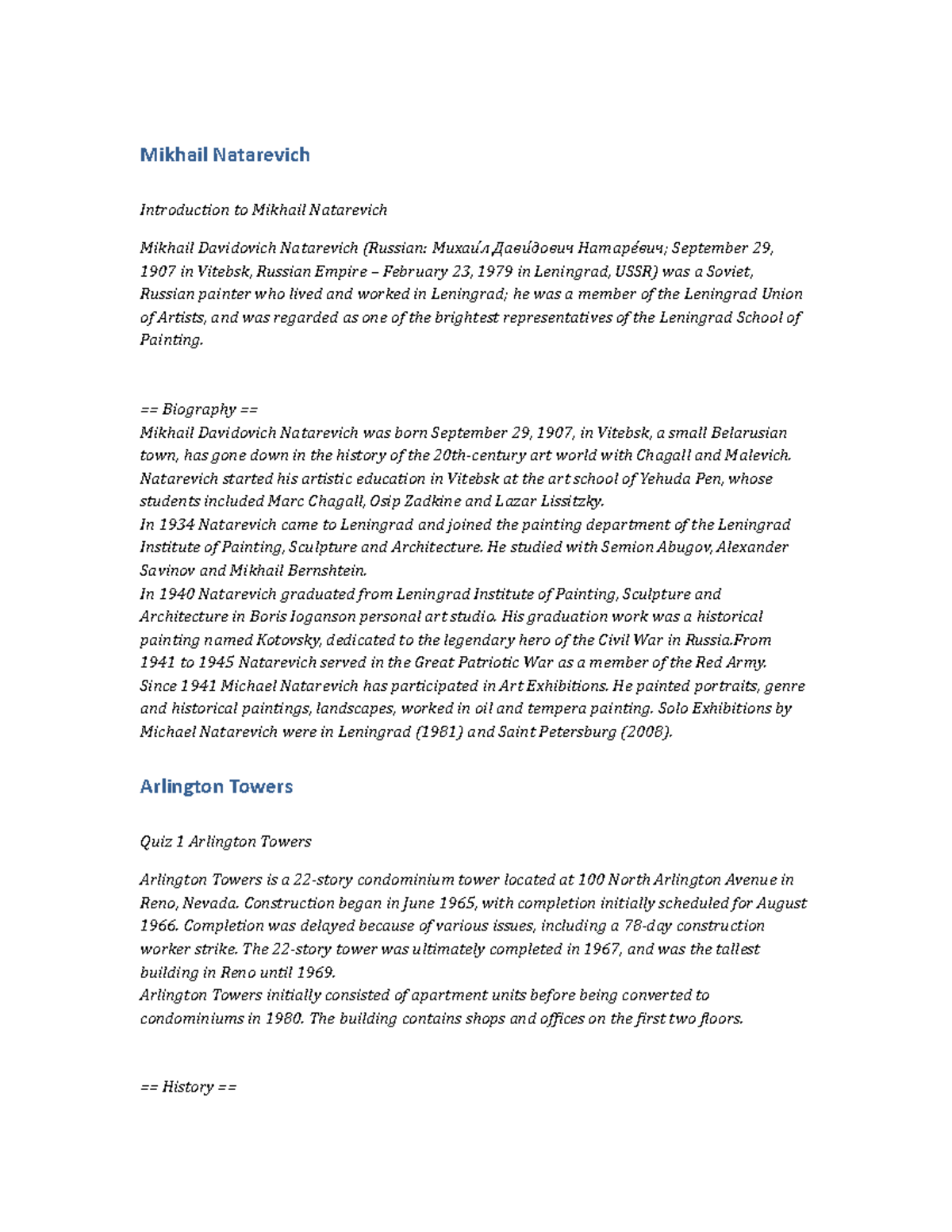 PSY167Lecture-Note Mikhail Natarevich - Mikhail Natarevich Introduction ...